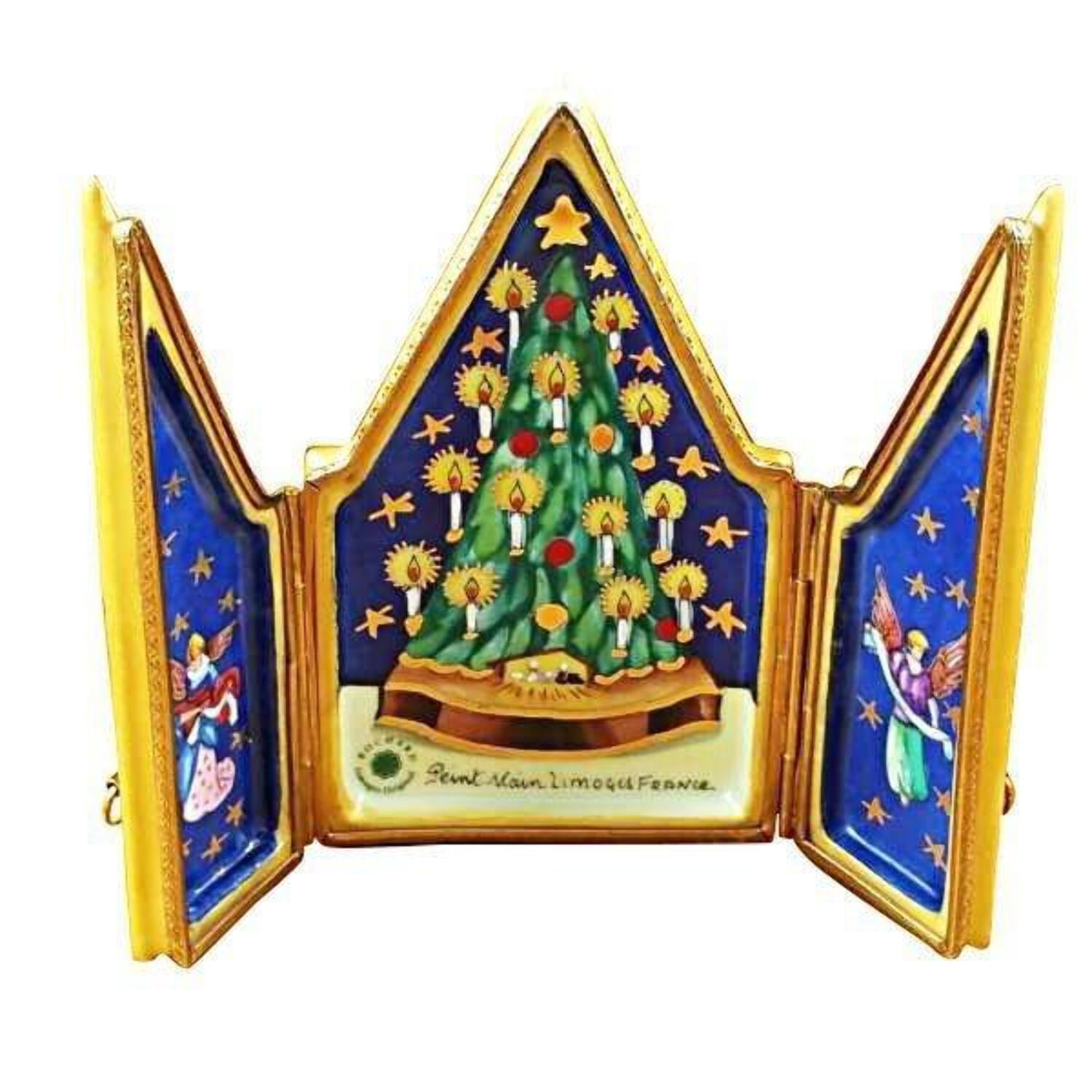 Triptych Christmas Tree for Holiday Collectors Limoges Box Porcelain ...