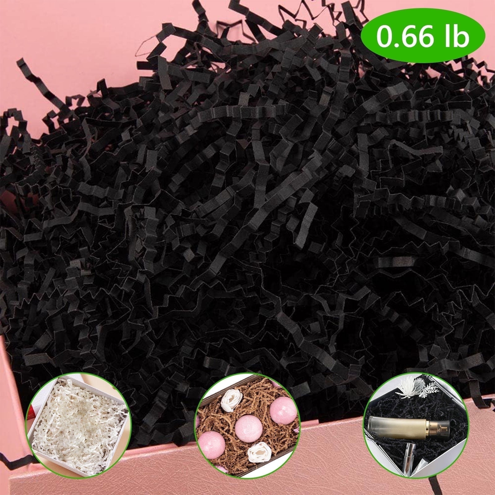 Tripumer 1 Pack 0.66 lb Black Shredded Paper Filler Crinkle Cut for ...