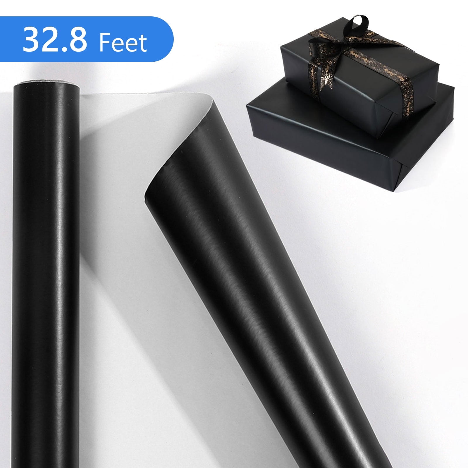 Tripumer, Matte Wrapping Paper, 17"x32.8ft, Solid Black - Walmart.com
