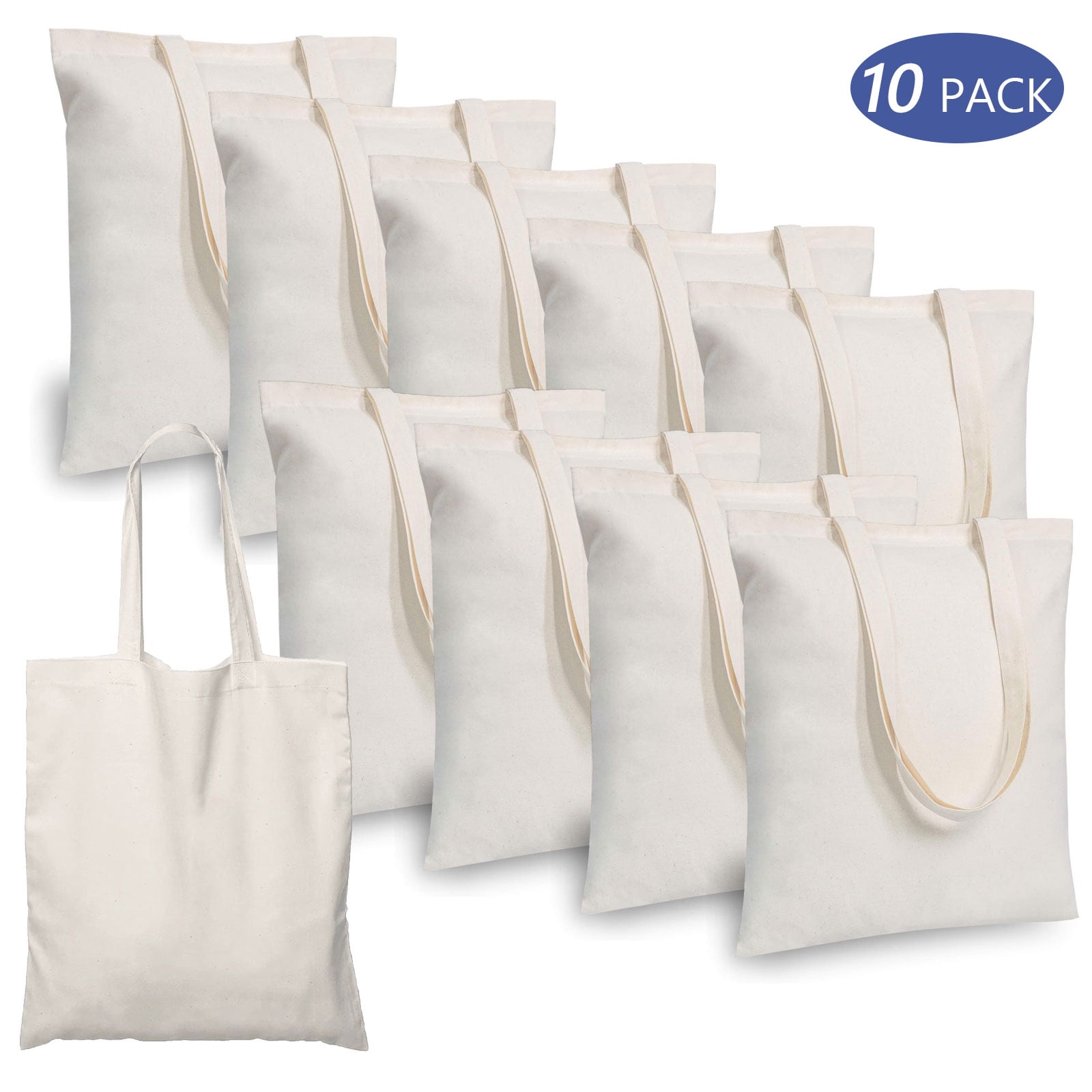 Tripumer 10 Pack Blank Bulk Cloth Bags Cotton Tote Bags 13.7 x 15.7 ...