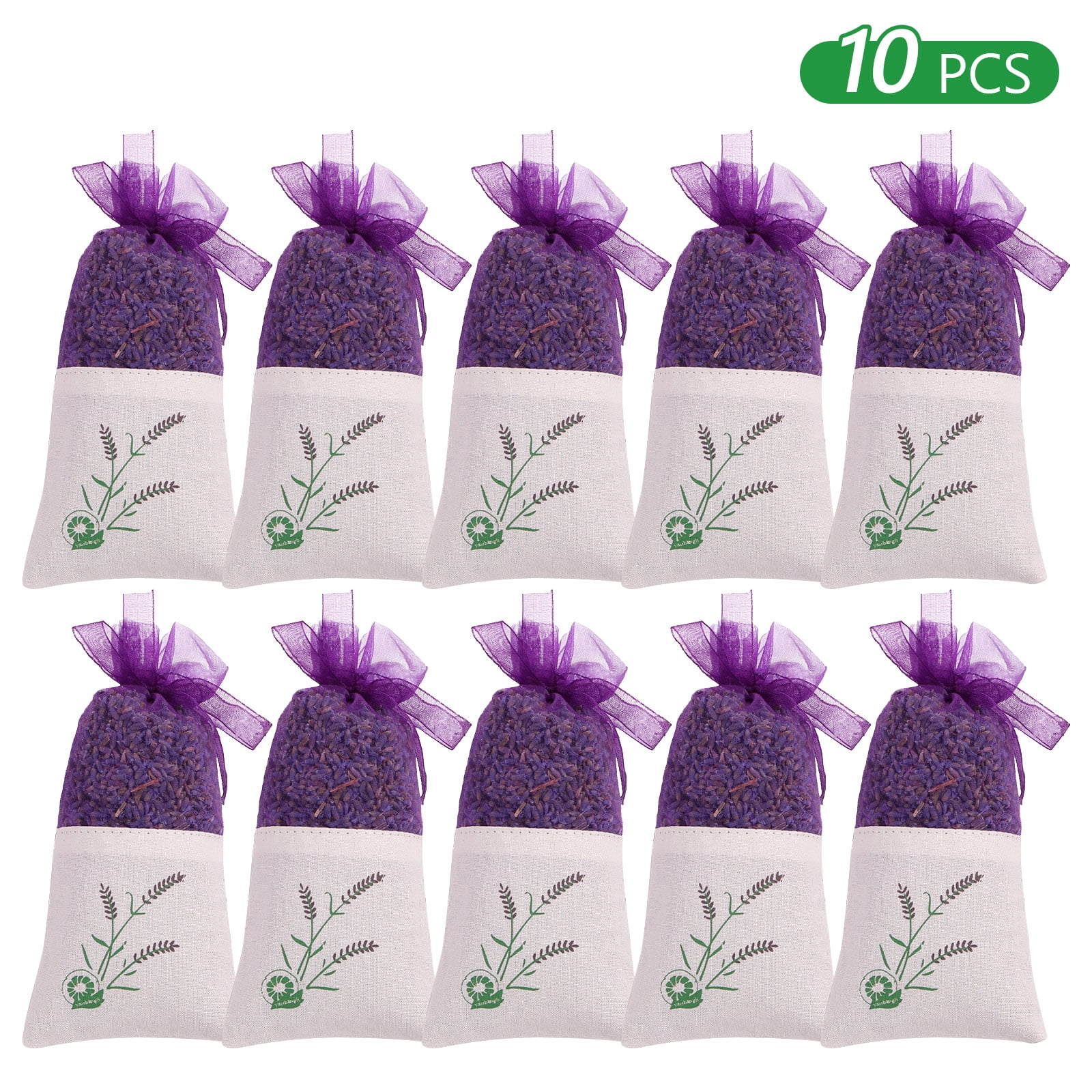 Tripumer 10 Pack Lavender Sachet Bags Empty Purple Gauze Ribbons Cotton ...