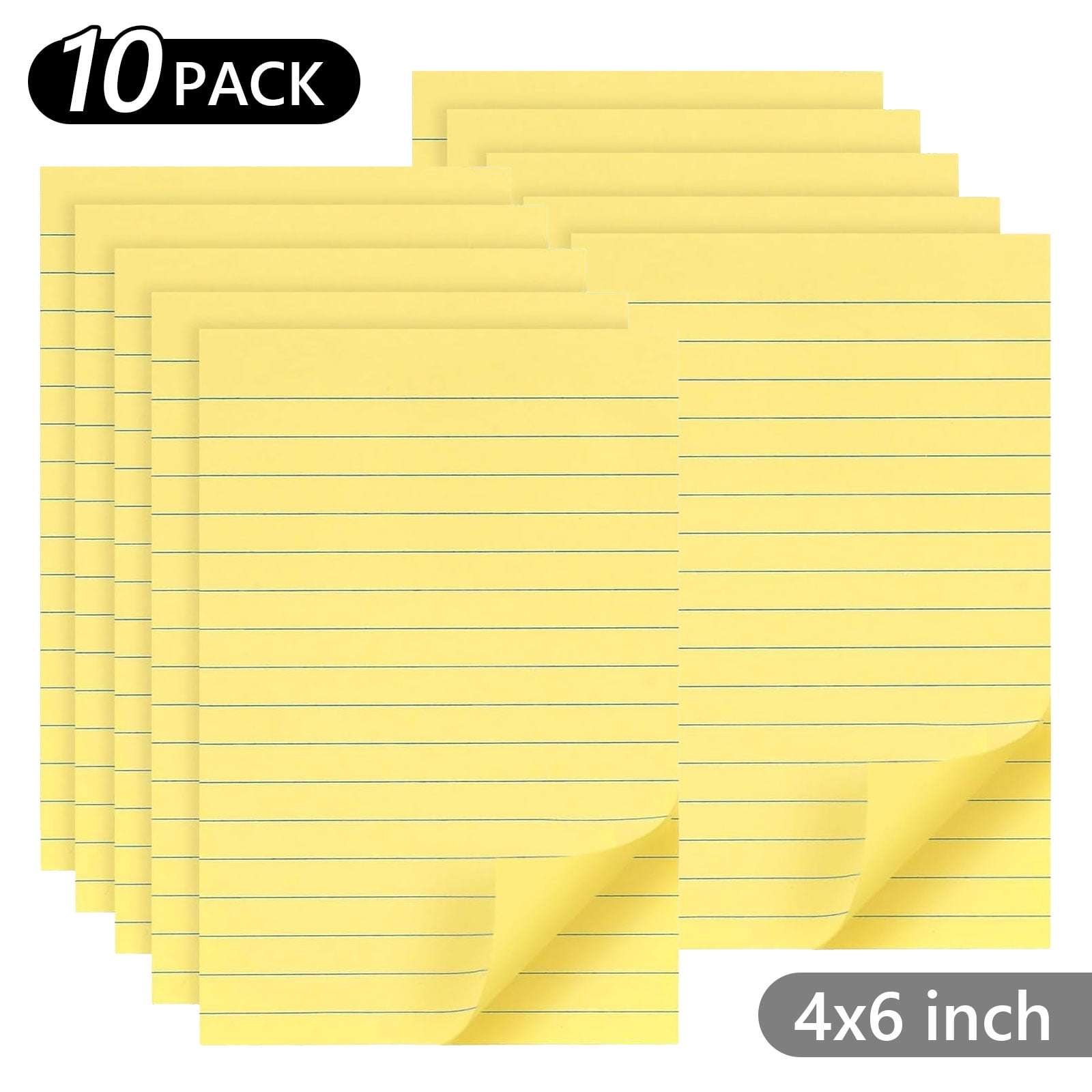 Tripumer 10 Pack Self Sticky Note Adhesive Lined Sticky Notes Pads 4 x ...