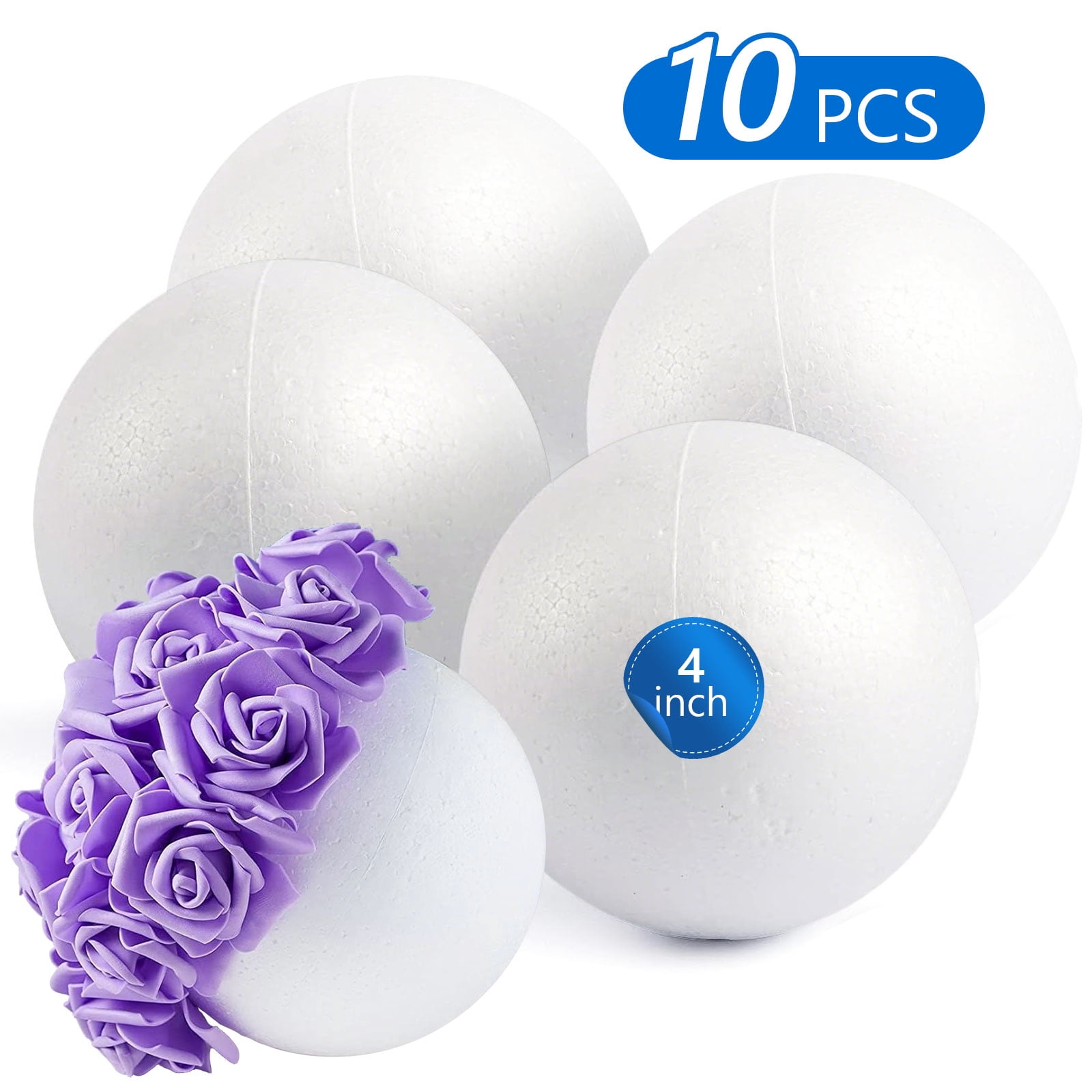 Tripumer 10 Pcs 4 inch Polystyrene Spheres Round Big Foam Balls for ...