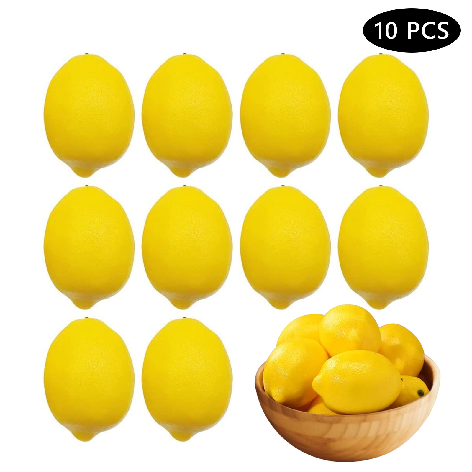 Pompotops Decorative Faux Craft, Lifelike Real-Looks Yellow Lemon Fake ...