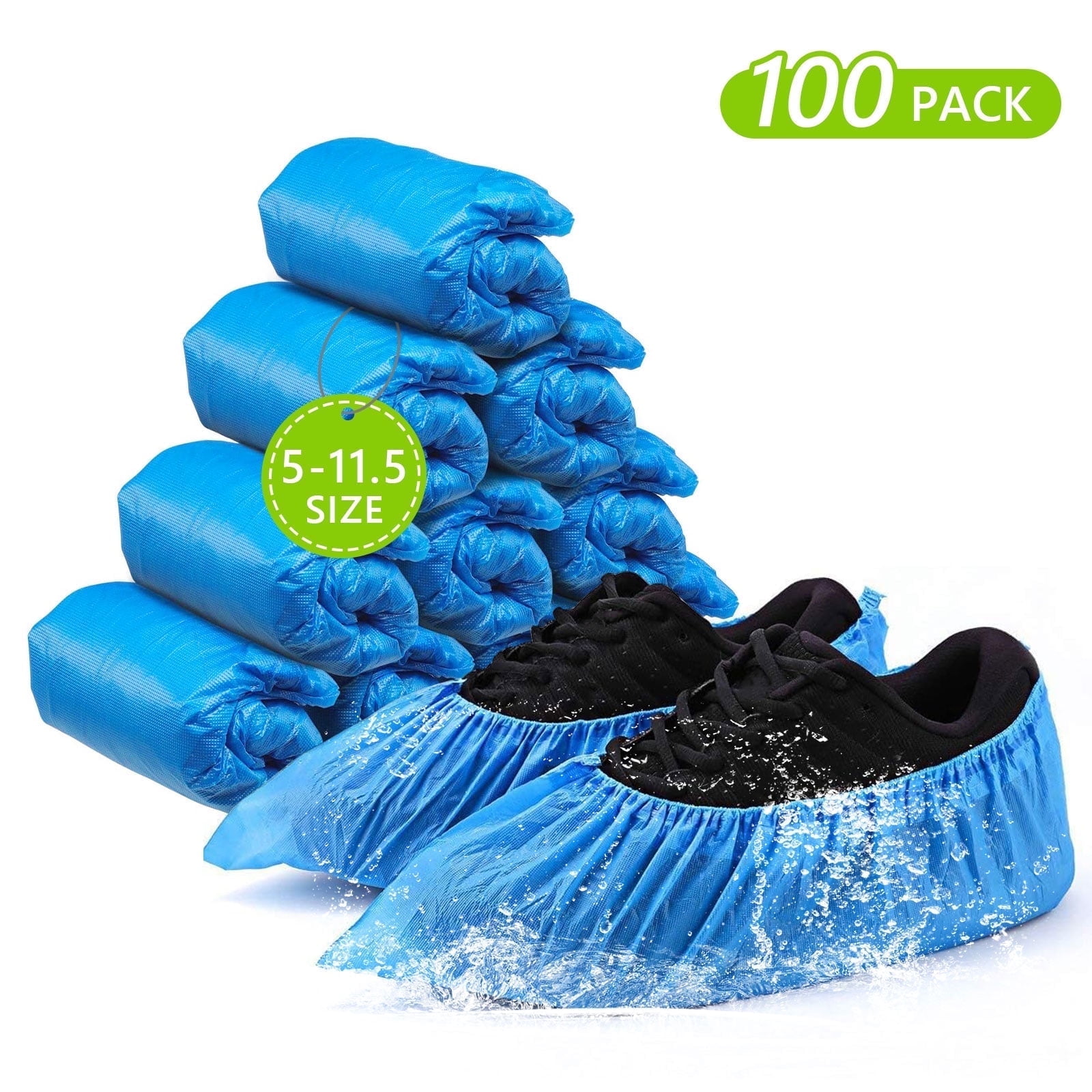 Tripumer 100 Pack 50 Pairs Disposable Shoe Covers Plastic Protective ...