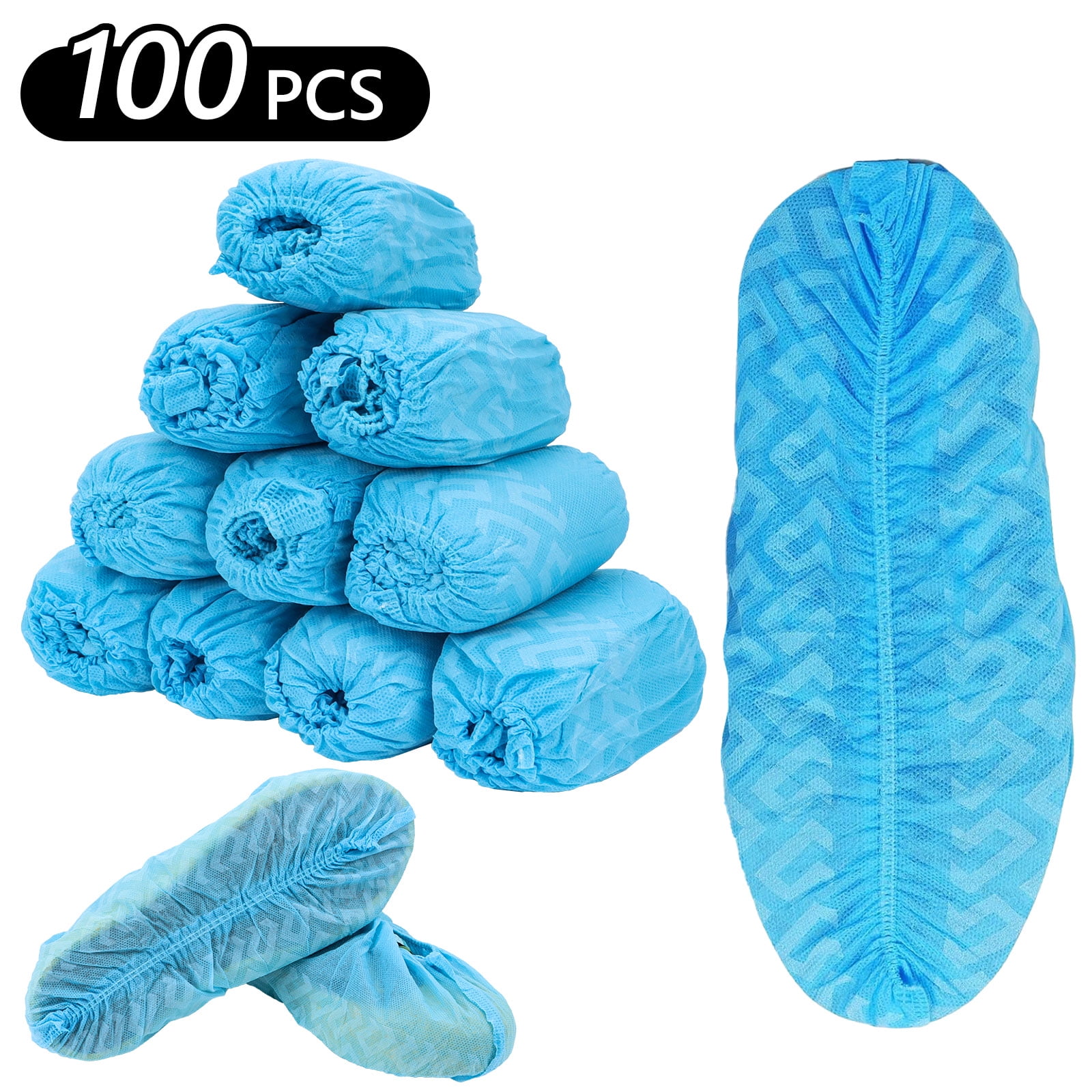 Tripumer 100 Pcs Blue Disposable Shoe Covers Boot Covers Shoe Protector ...
