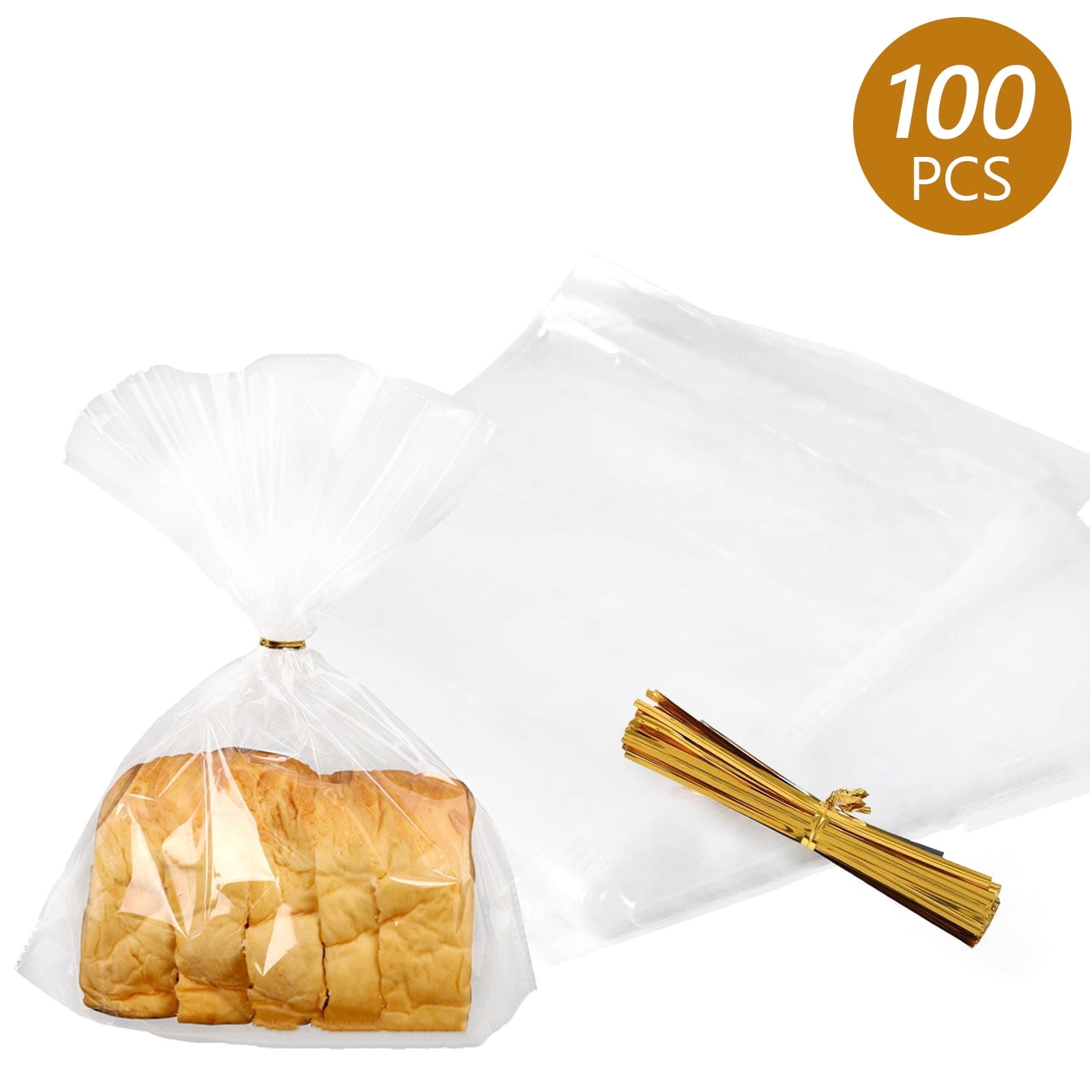 Tripumer 100 Pcs 11.8 x 13.3 x 3.9 inch Reusable Plastic Bread Bags ...