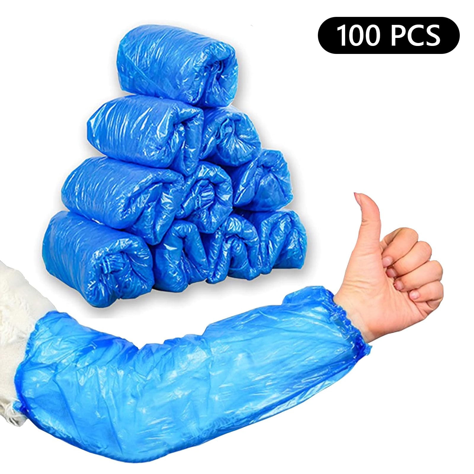 Tripumer 100 Pcs Disposable Arm Sleeves Covers Waterproof PE ...