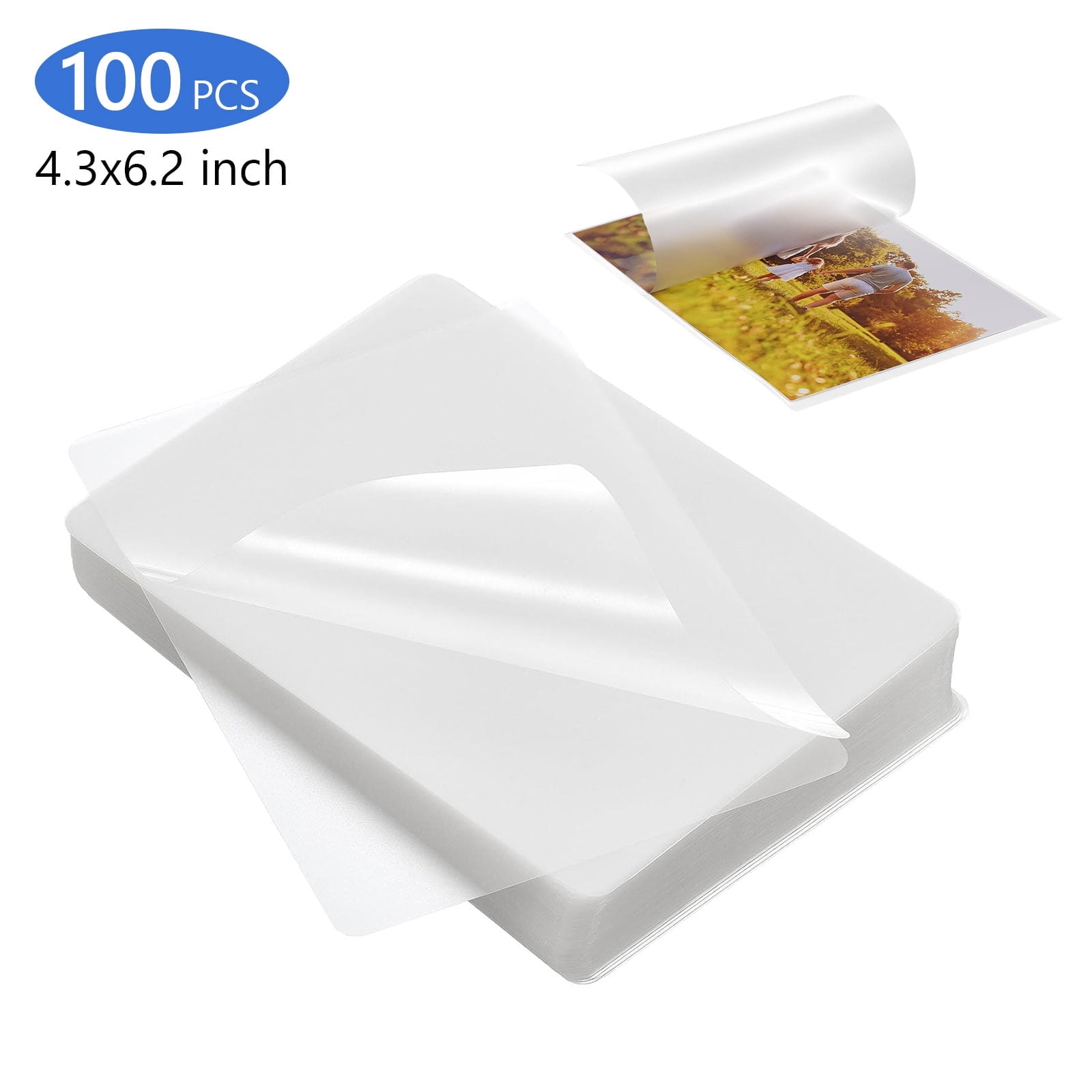 Tripumer 100 Pcs Plastic Laminating Sheets 4.3 x 6.2 inch Clear Thermal ...
