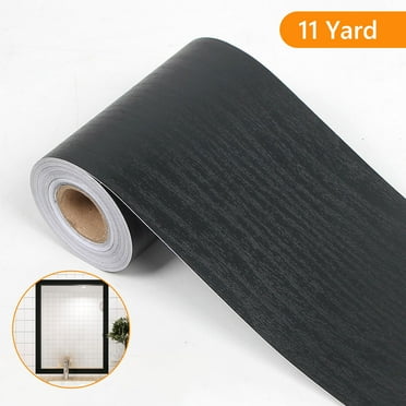 MAOQIAN 11 Yard Black Mirror Border Peel and Stick Black Wood Grain ...