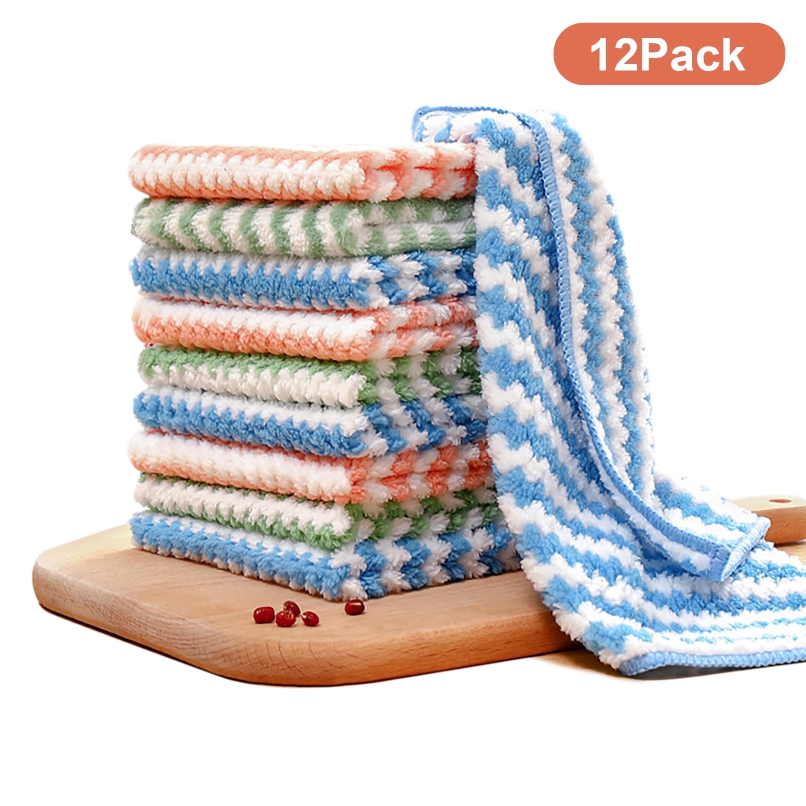 Tripumer 12 Pack Microfiber Cleaning Cloth, Absorbent, Streak Free ...