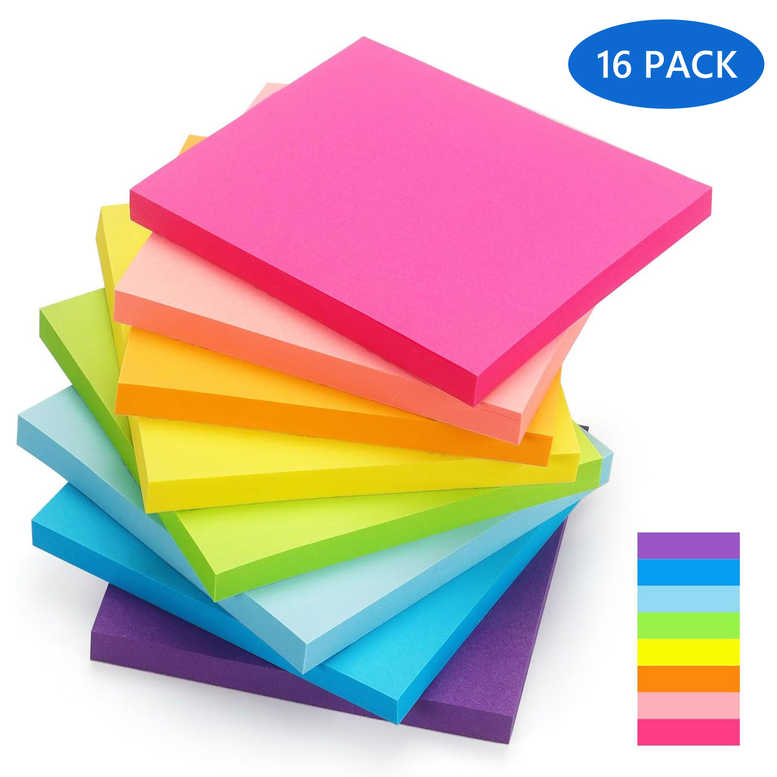 Post-it® Super Sticky Notes, 3 in. x 3 in., Assorted Bright colors, 15 ...