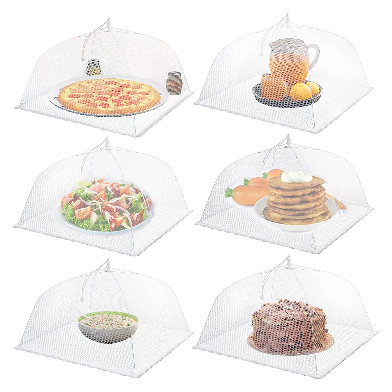 Papaba Food Tent,Bamboo Woven Picnic Food Serving Mesh Basket Anti ...