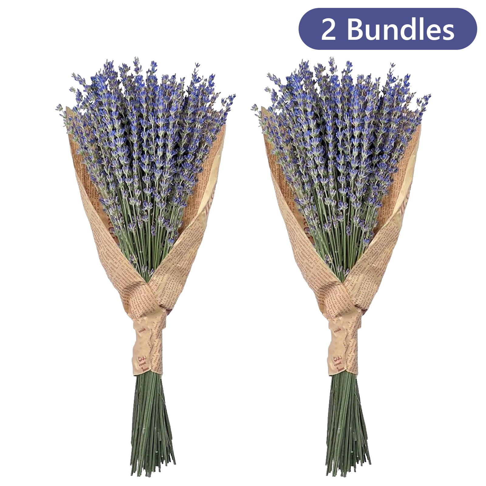 Tripumer 2 Bundles Dried Lavender Bundles Lavender Flowers Bouquet Dried Lavender Flowers for ...