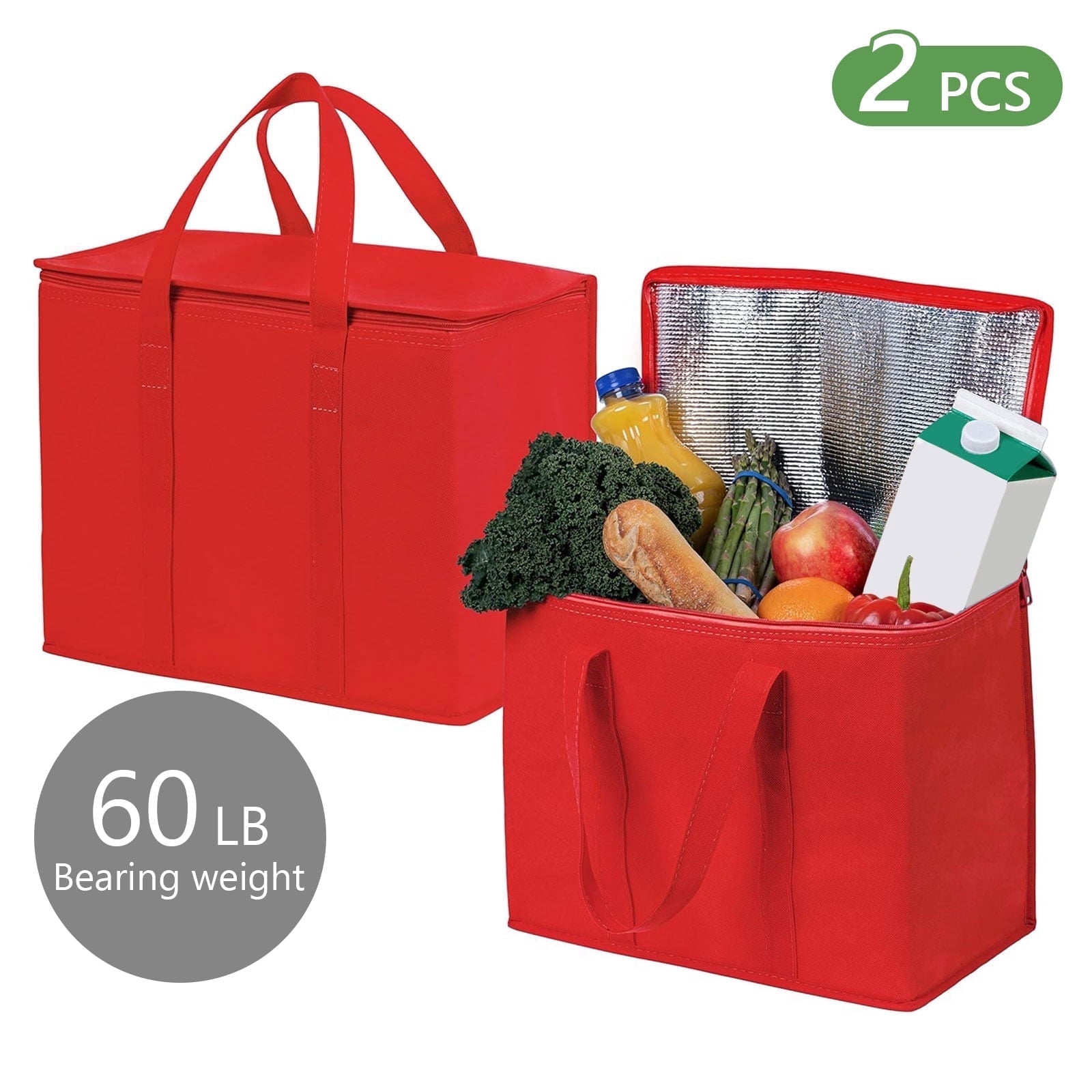 Tripumer 2 Pack Insulated Reusable Grocery Shopping Bags X-Large ...
