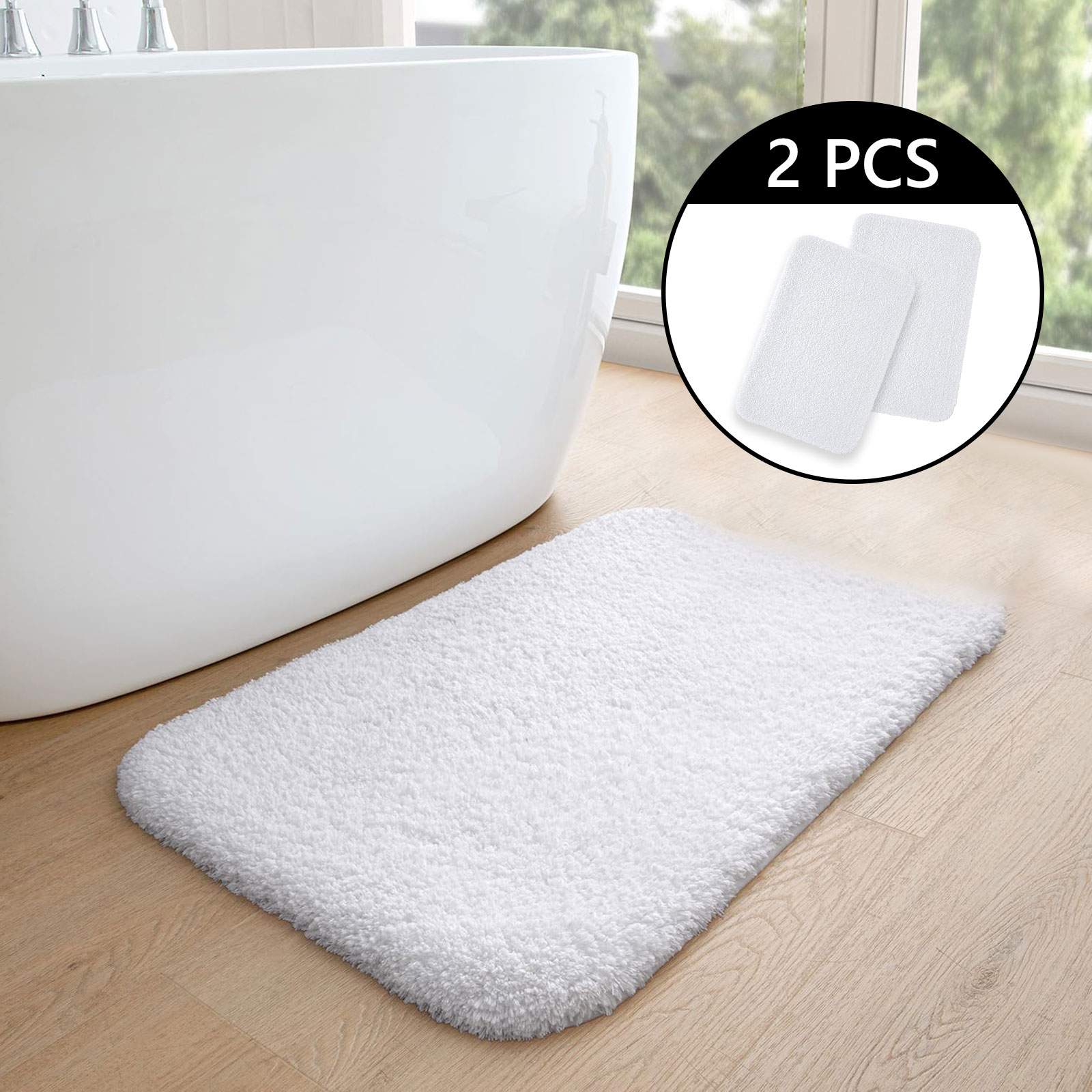 Better Trends Micro Plush Polyester 4 Piece Bath Rug Set - White ...