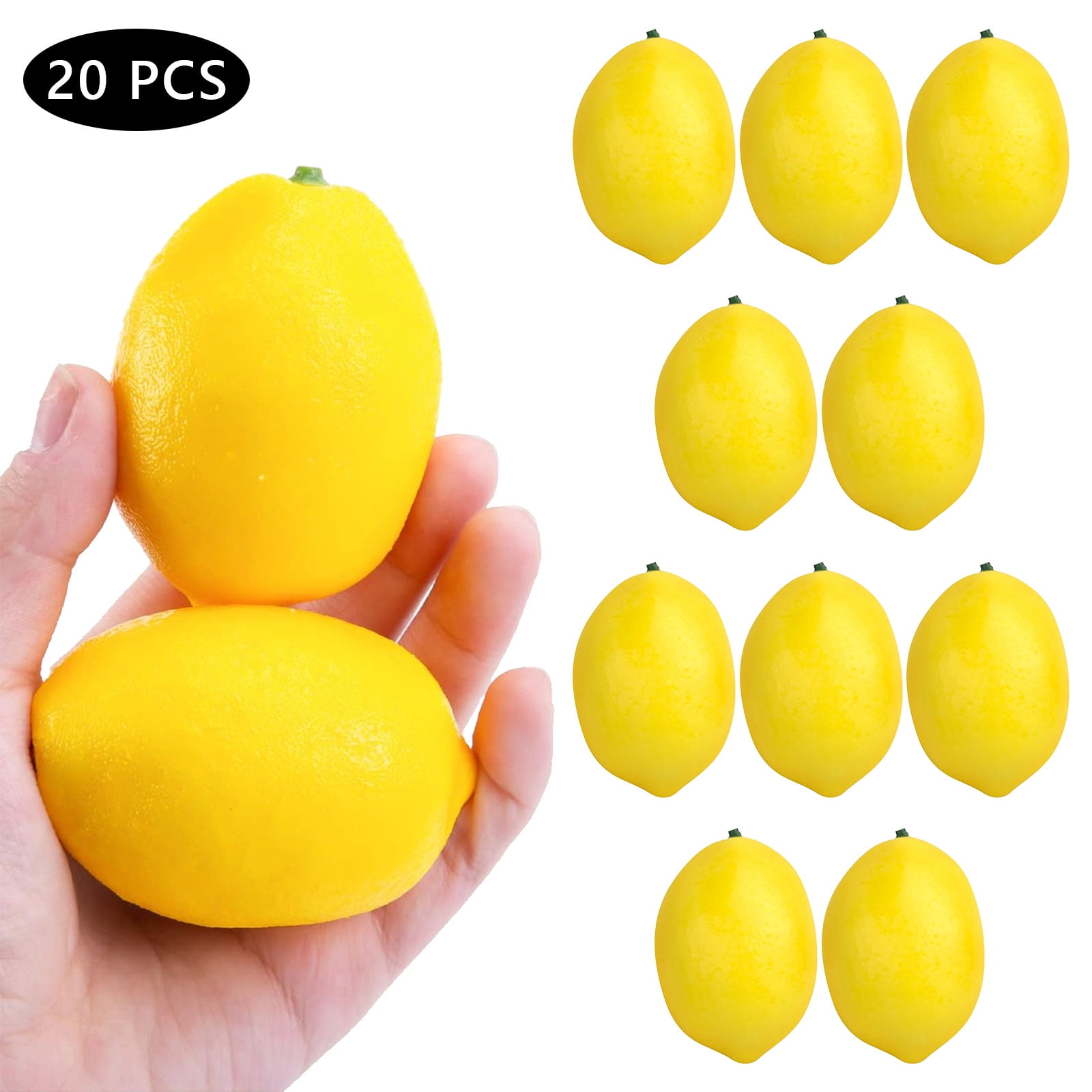 Tripumer 20 Pcs Artificial Fake Lifelike Lemons Realistic Plastic ...