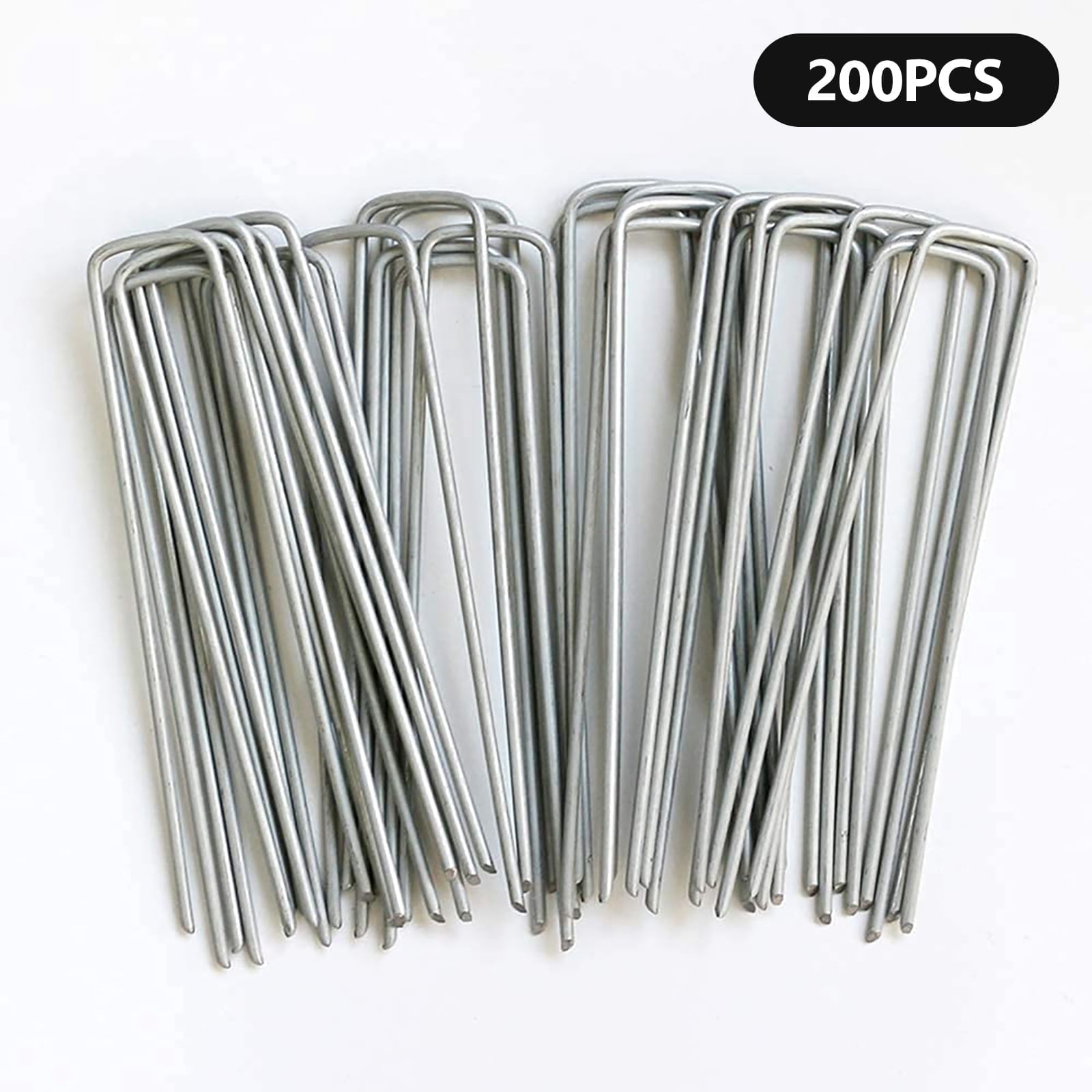 Tripumer 200-Pack 6-Inch Galvanized Landscape Nails, U-Shaped Rustproof ...