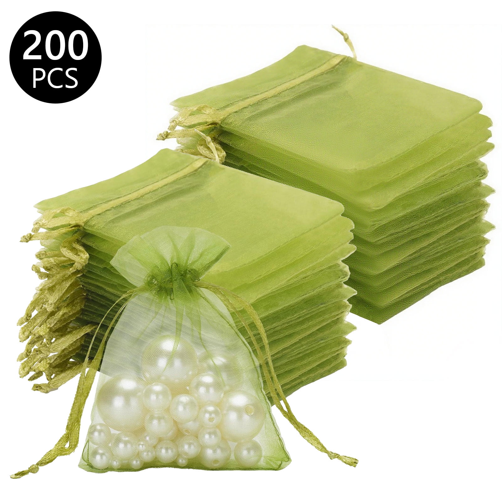 Tripumer 200 Pcs Sheer Organza Bags Jewelry Pouches Bag 4 x 6 inch ...