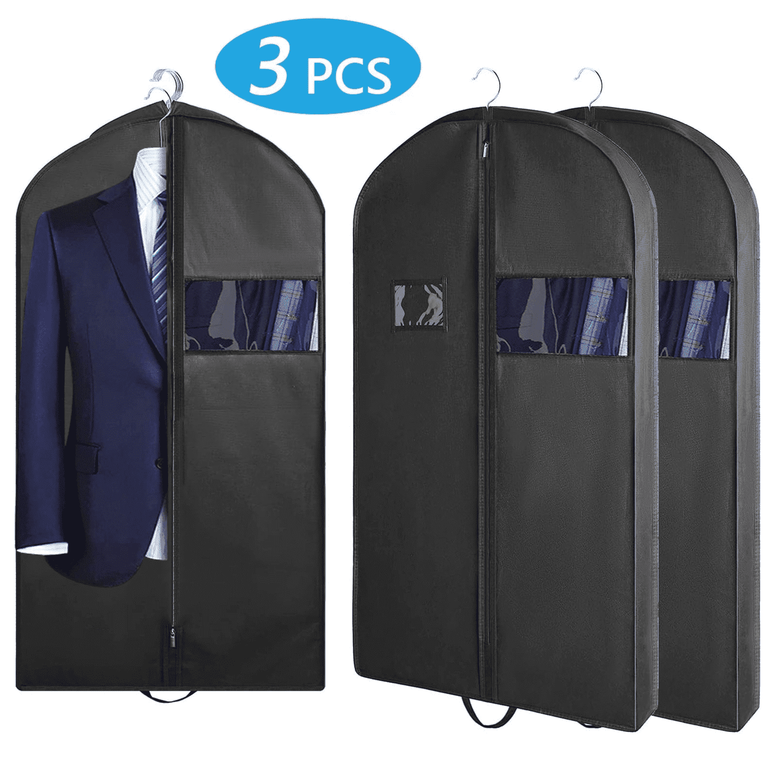 Tripumer 3 Pcs Garment Bags, 43x24x4 inch, Heavy Duty, Zipper, For ...