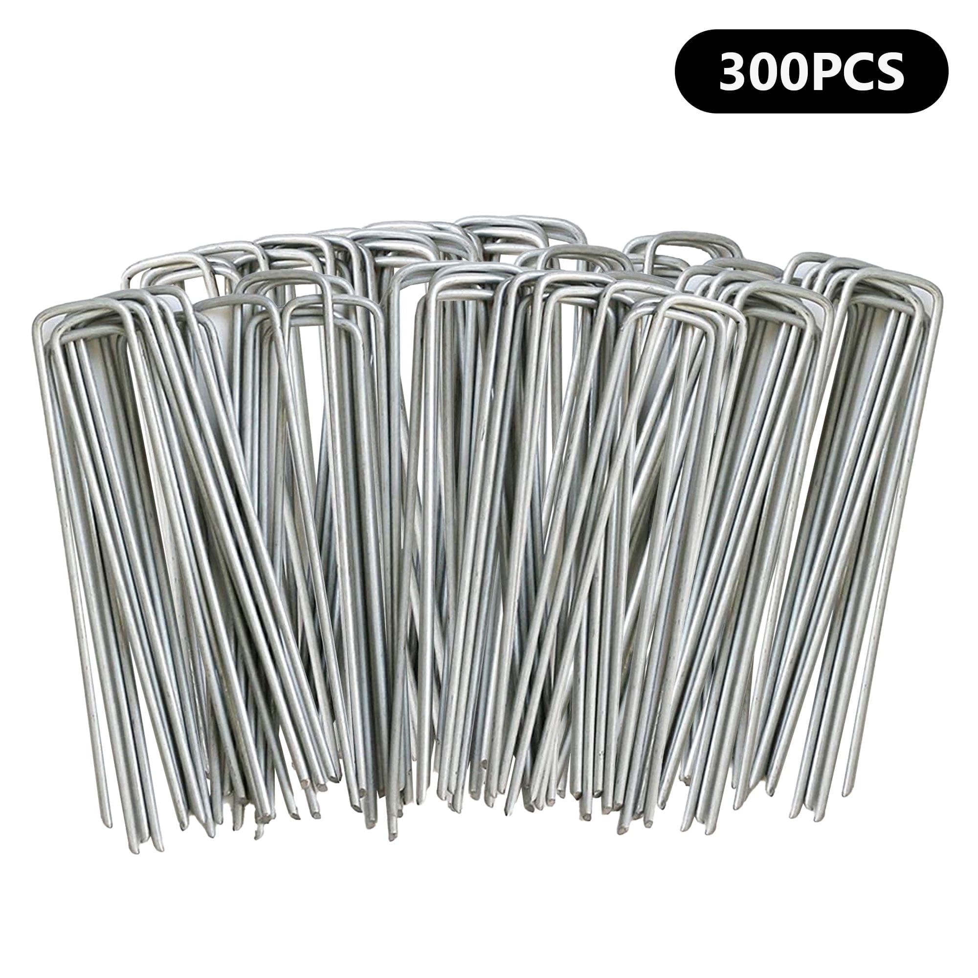 Tripumer 300 pack 6inch U-Shaped Galvanized Landscape Nails 11 Gauge ...