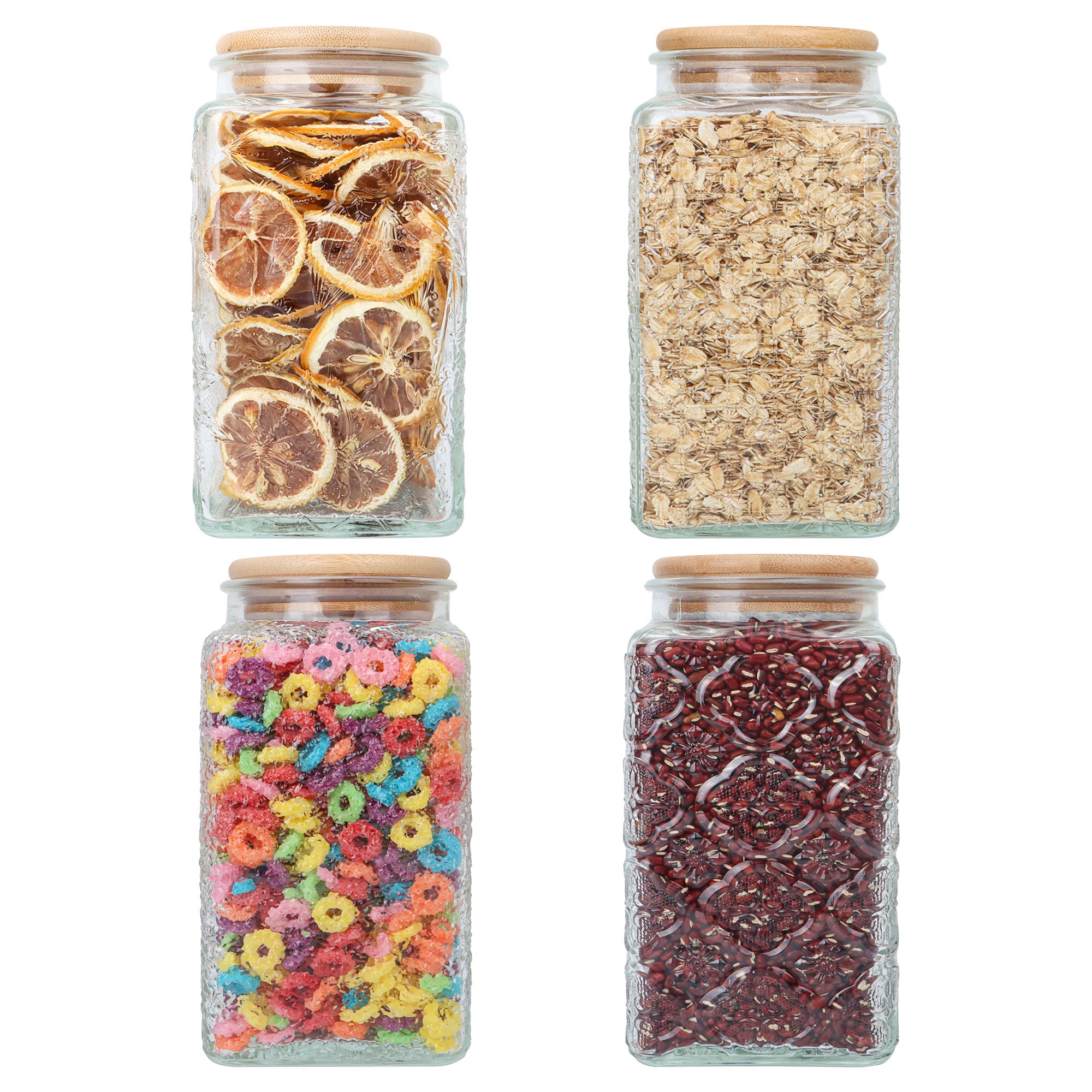 Customer reviews for Semfri 34 oz Vintage Glass Jars Square Storage Jar ...
