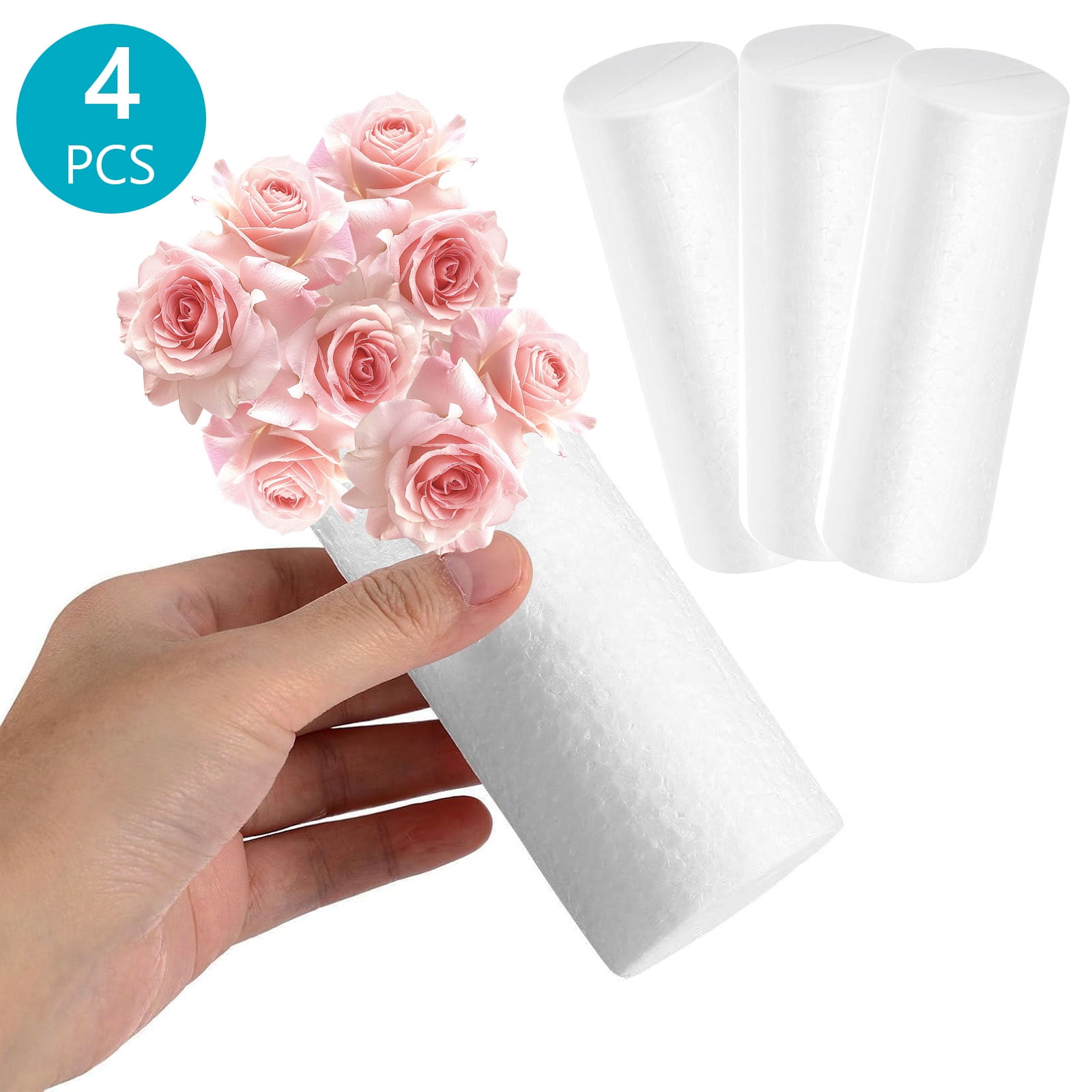 Tripumer 4 Pcs Craft Foam Cylinder Polystyrene Foam Cylinder White Foam ...