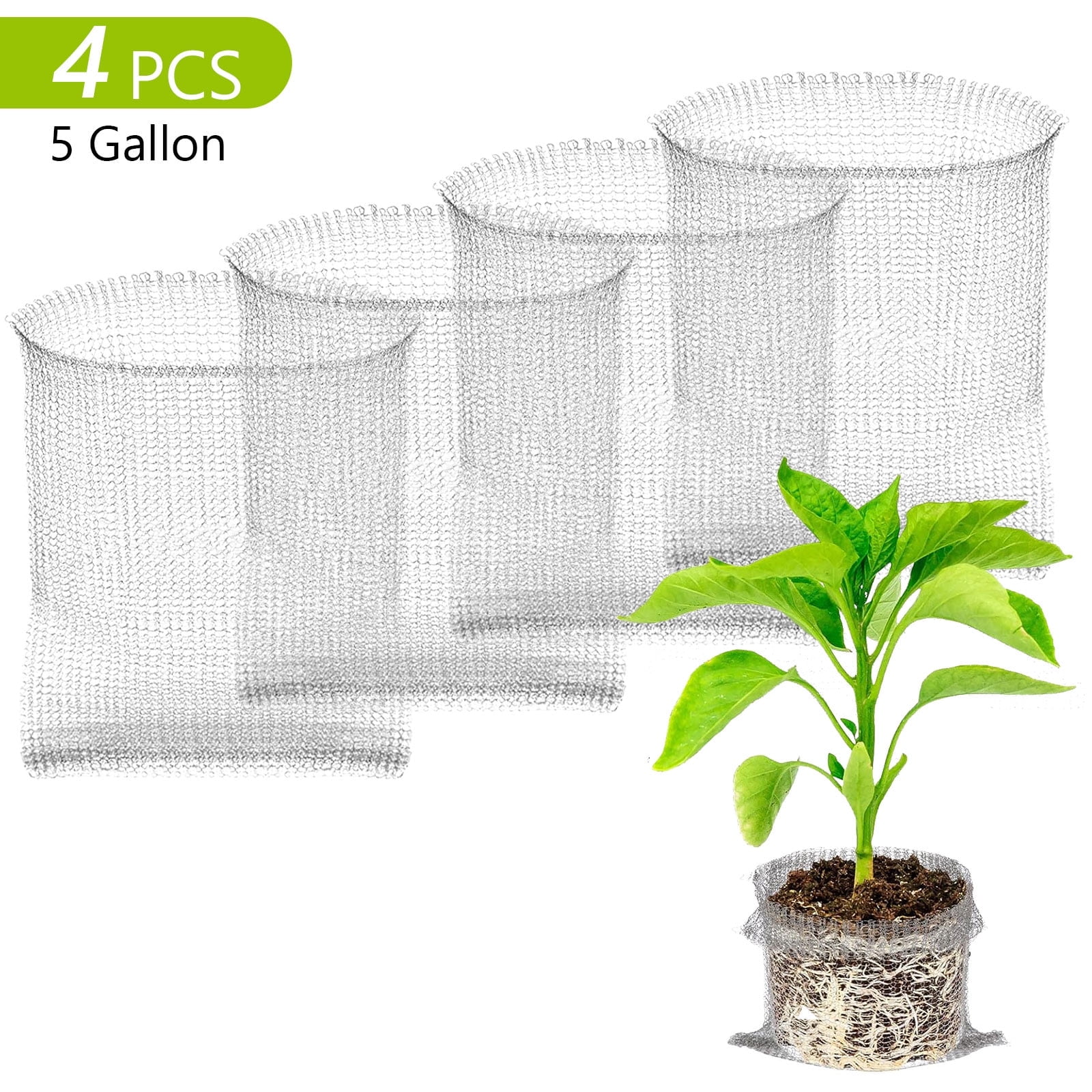 Tripumer 4 Pcs Stainless Steel 5 Gallon Root Baskets Vole Gopher Plant ...