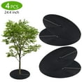 Tripumer 4 Pcs 24.4 inch Black Tree Mulch Rings Non-Woven Tree ...