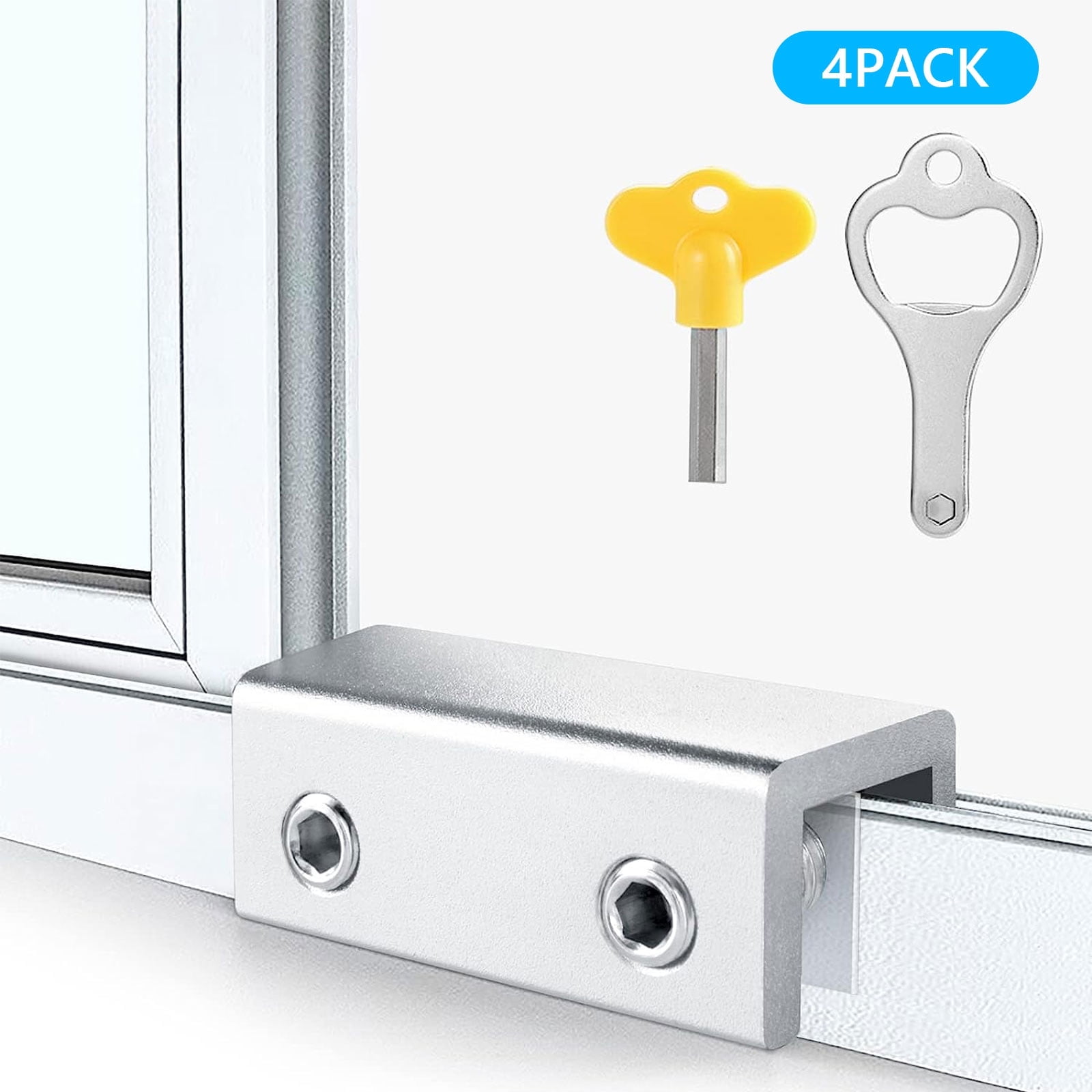 Tripumer Secure Patio Sliding Window Locks, 4 Sets, Easy Installation ...