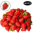 Tripumer 40 Pcs Fake Strawberry Artificial Strawberry Faux Realistic ...