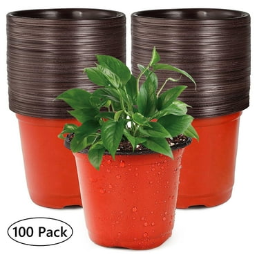 Planter Pot 6inch 10pack Green Plastic Flower Pots Plant Container for ...