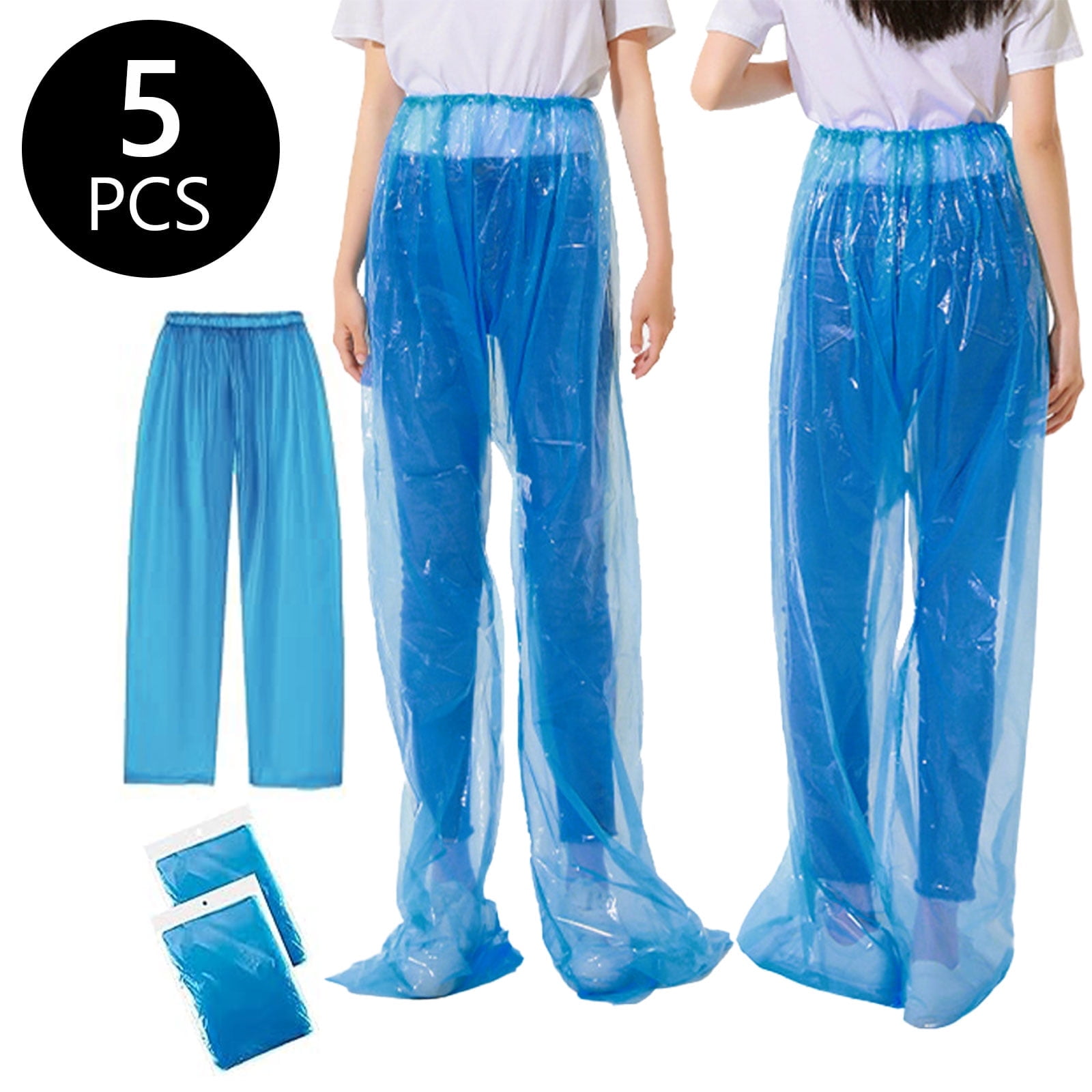 Tripumer 5 Pcs Disposable Rain Pants Clear Plastic Rain Pants for Foot ...