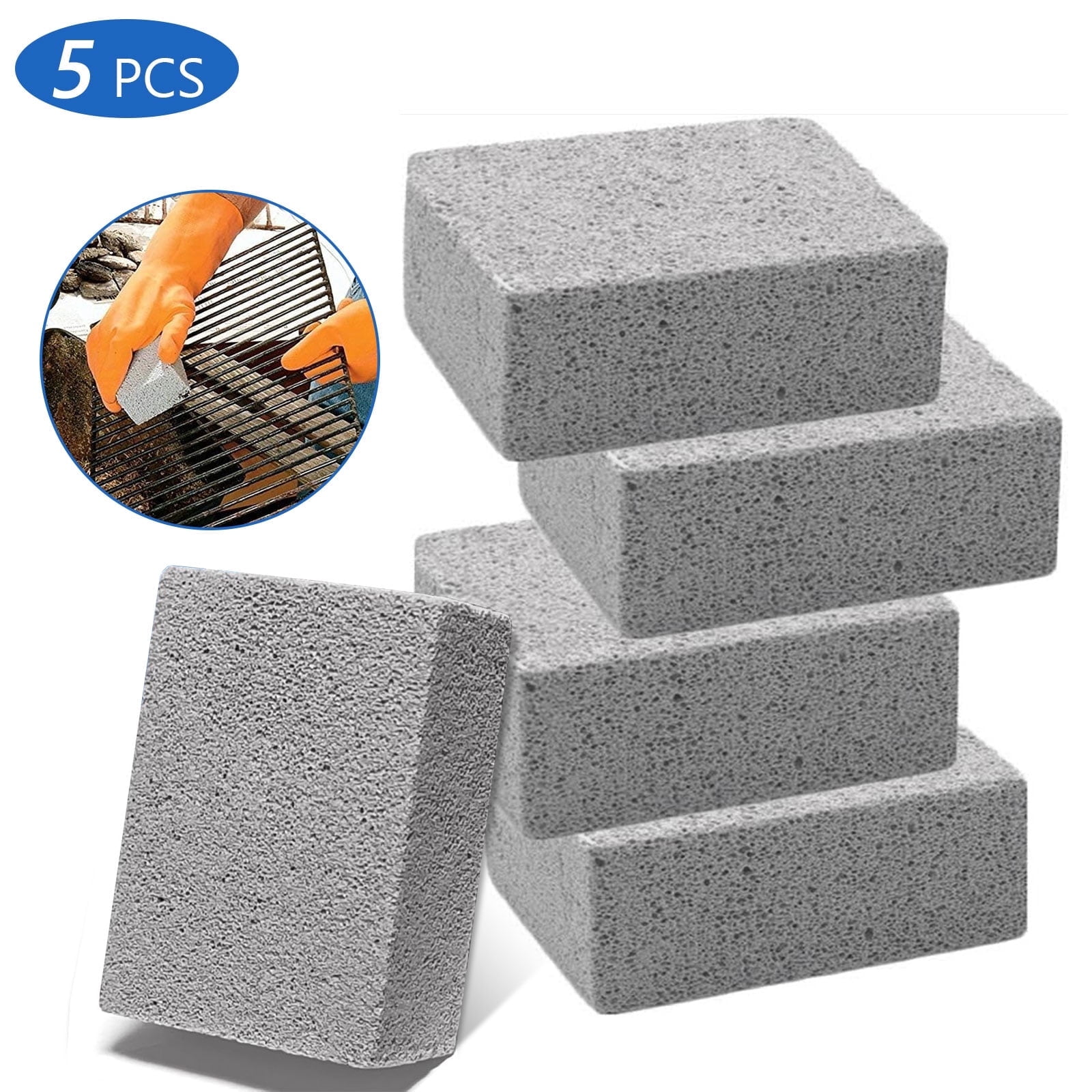 Tripumer 5 Pcs Grill Cleaning Brick Cleaning Brick Pumice Stone Grill ...