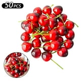 Tripumer 50 Pcs Artificial Lifelike Cherries Fake Cherries Model ...