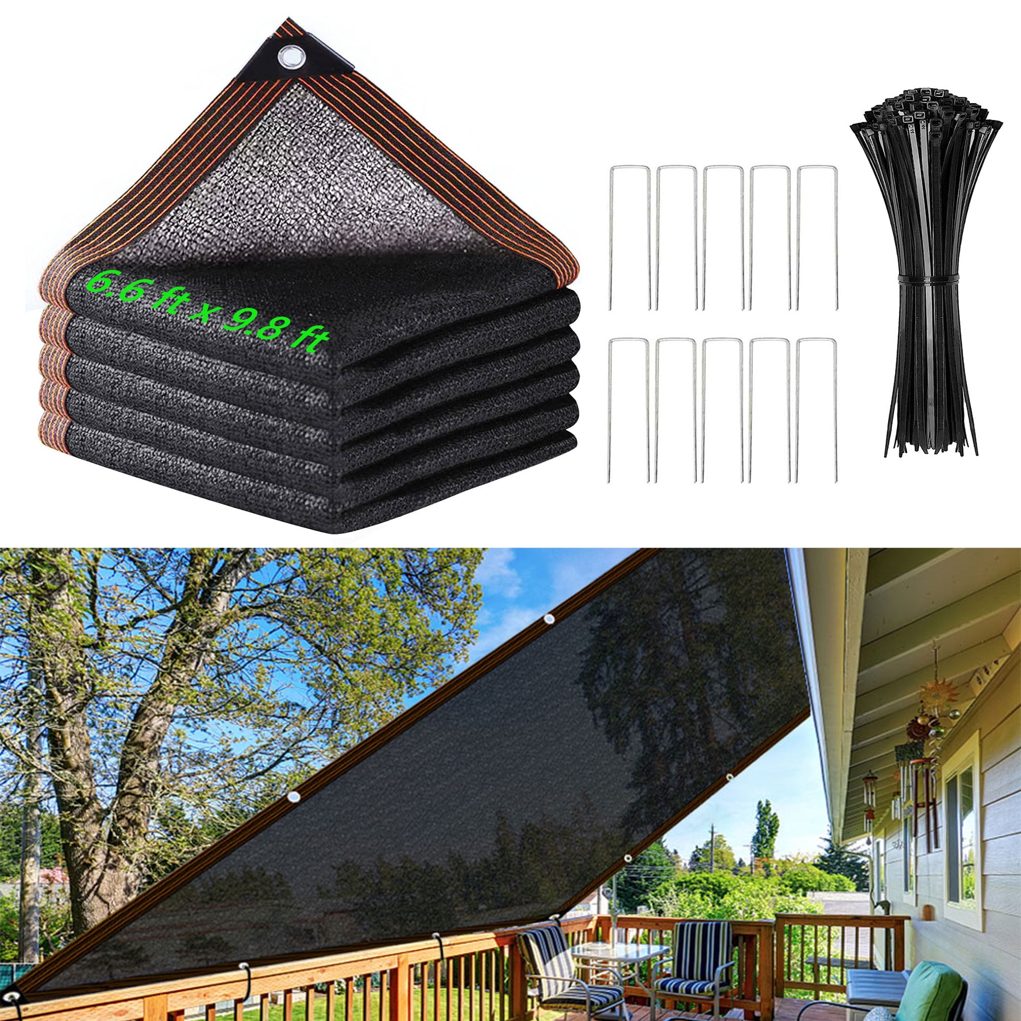 Tripumer 6.6ft X 9.8ft Sun Protection Shade Cloth 80% Garden Patio ...