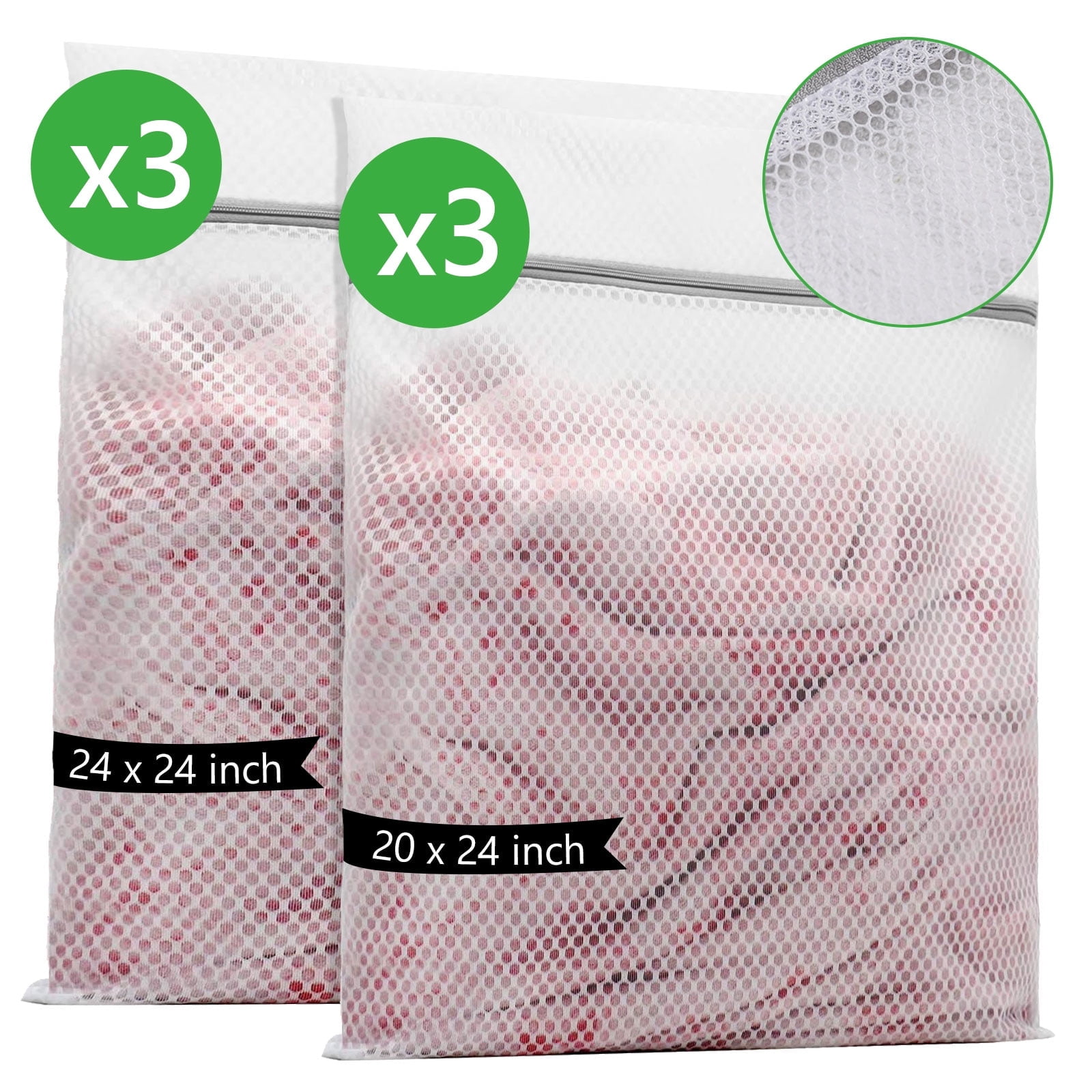 Tripumer 6 Pcs Mesh Wash Bag Mesh Laundry Bag 3 Large 3 X-Large for ...