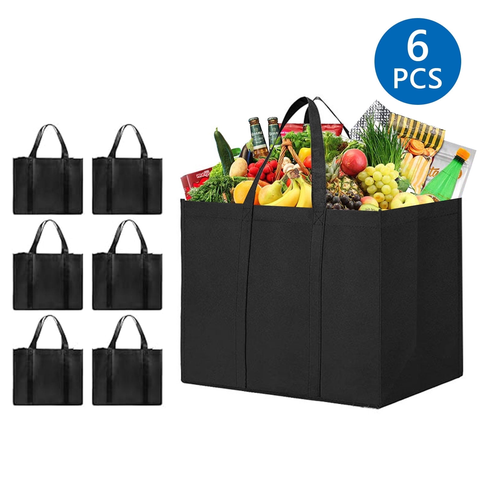 Tripumer 6PCS Reusable, Heavy Duty, Foldable, Washable Grocery Shopping ...