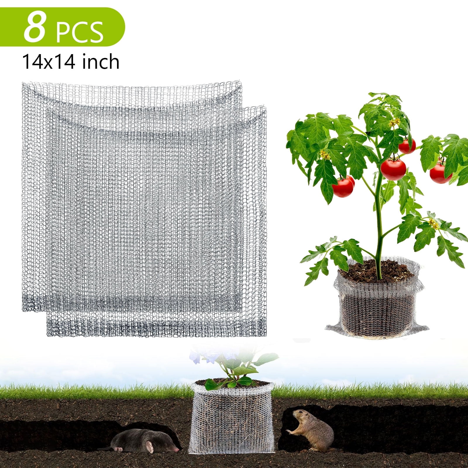Tripumer 8 Pcs 3 Gallon Stainless Steel Root Guard Baskets Vole Gopher ...