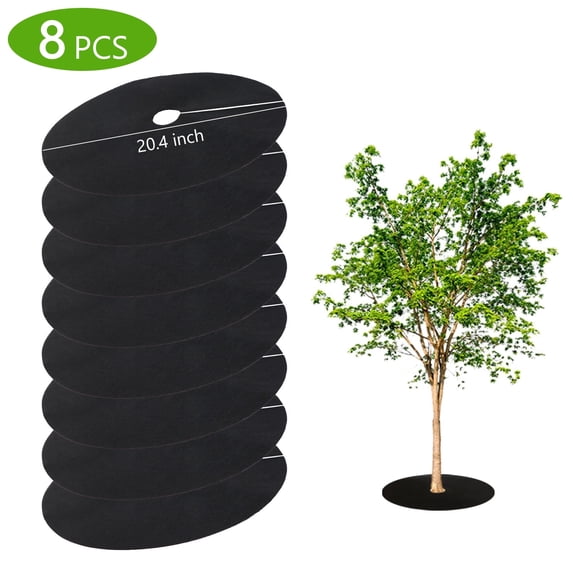 Tripumer 8 Pcs Black Tree Protector Mat 20.4 inch Non Woven Tree Rings ...