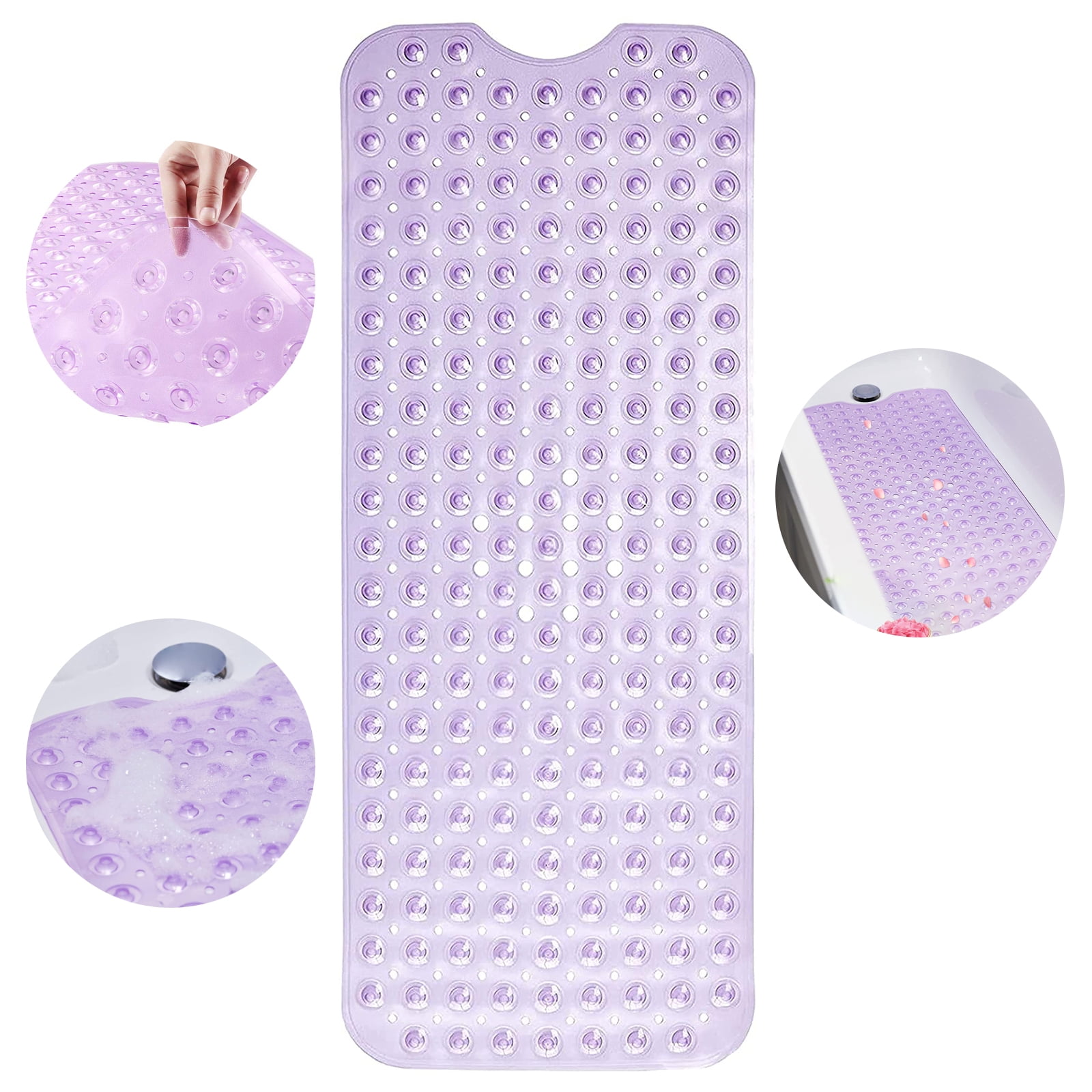 Tripumer 40x16 Inch Non-Slip Bathroom Mat, Extra Large with Drain Holes ...