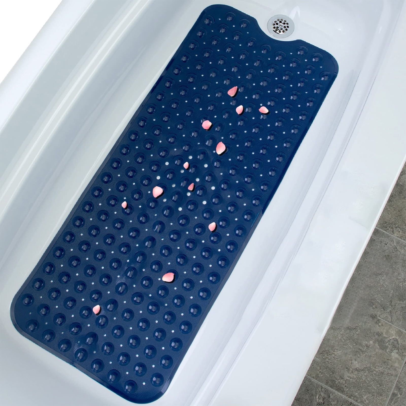 Tripumer Anti-Slip Bath Tub Mat, 40x16 Inch, Extra Large with Drain ...