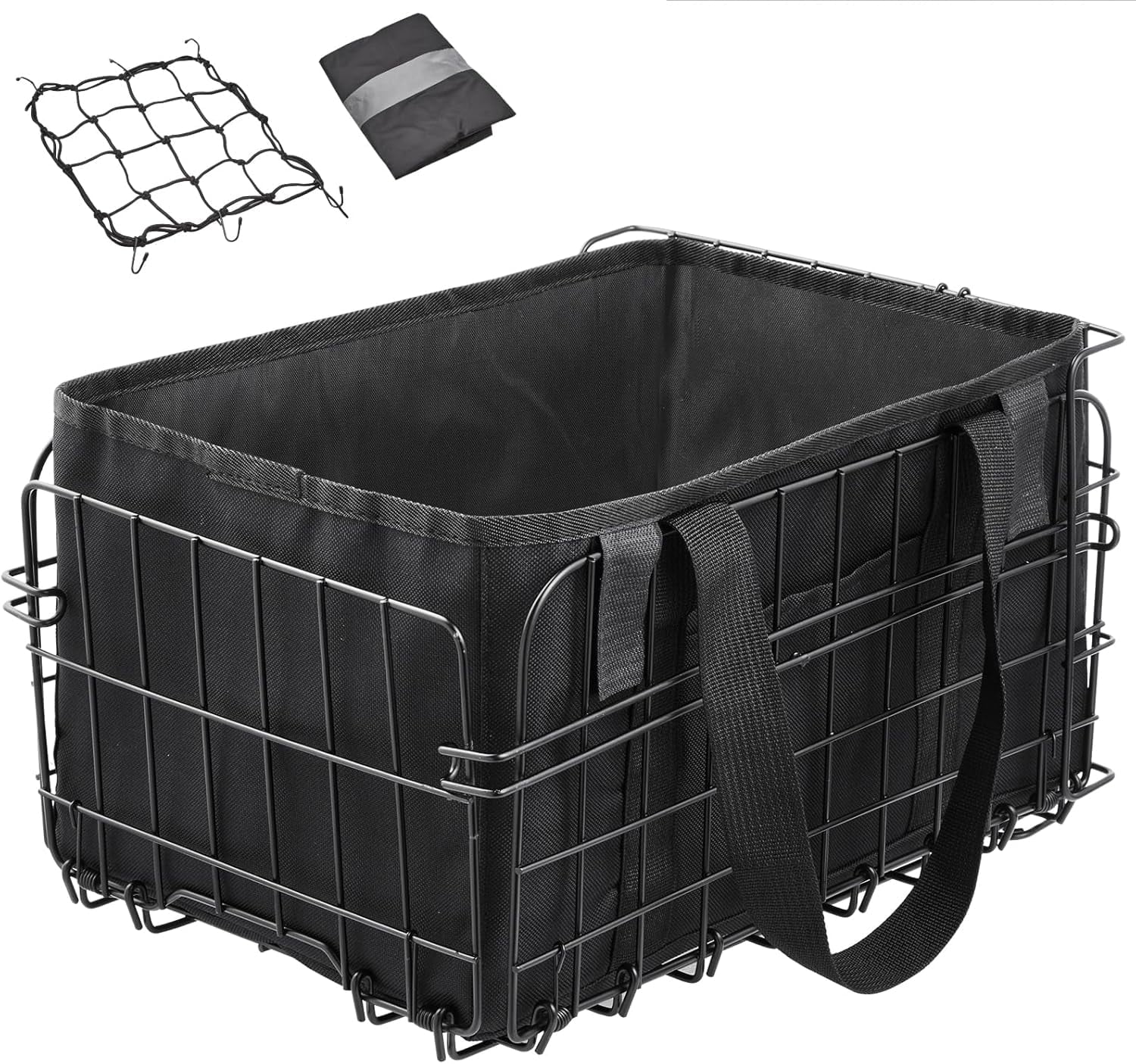 Tripumer Bicycle Rear Basket with Removable Liner Bag Bicycle Folding ...