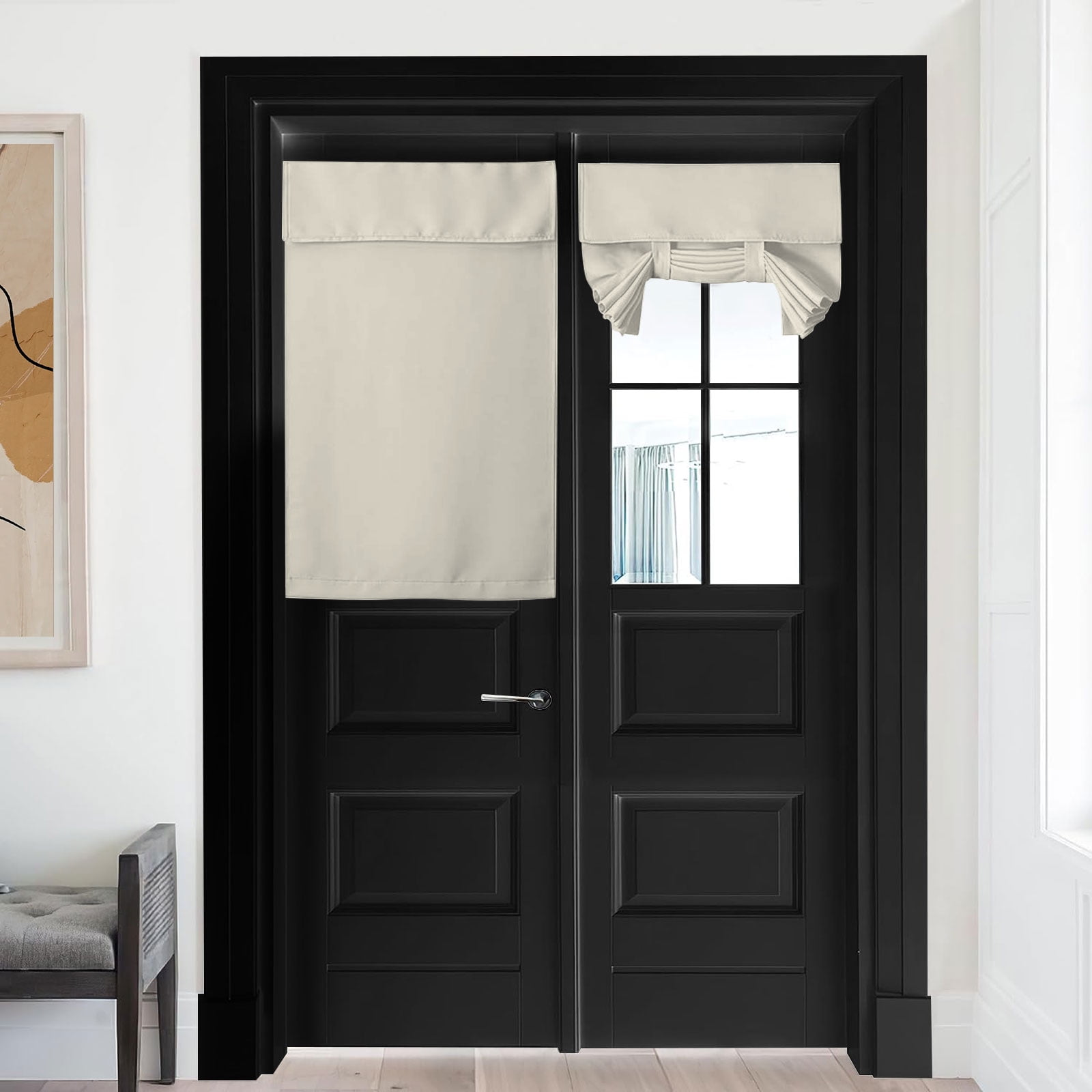 Tripumer Blackout Door Curtains Privacy French Door Curtains 26inchx ...