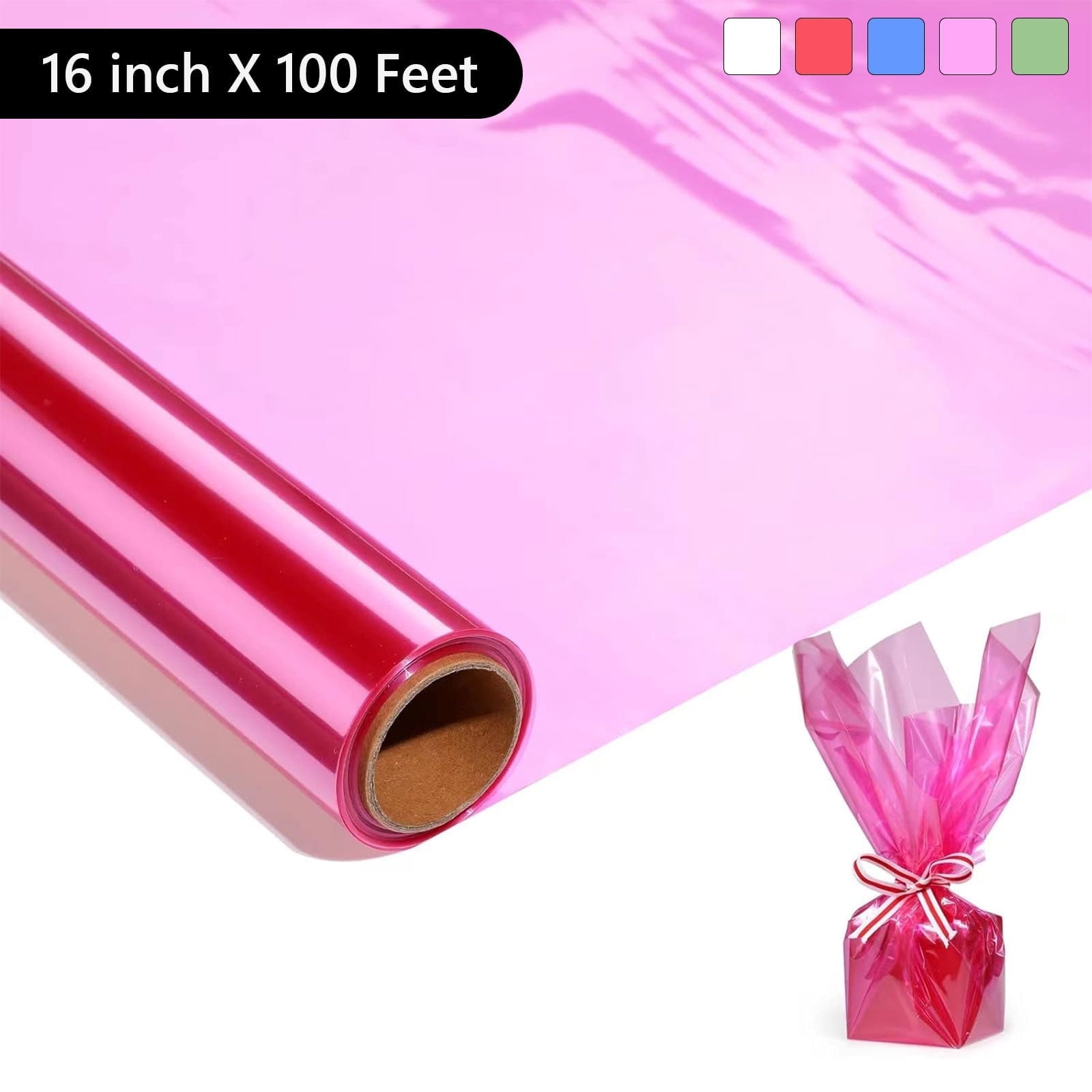 Tripumer Cellophane Wrap Roll Cellophane Wrapping Paper 16 in X 100 ...