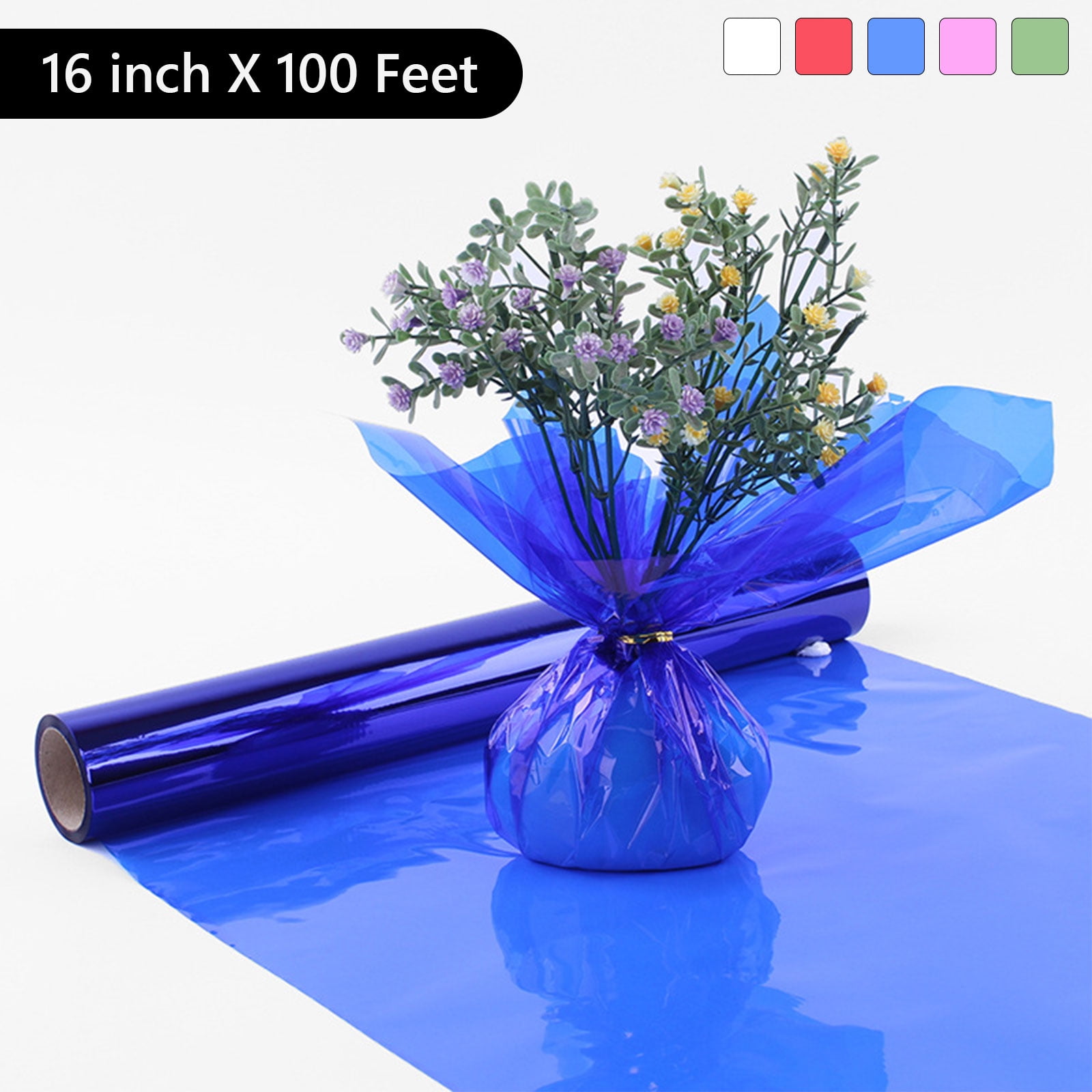 Tripumer Cellophane Wrap Roll Cellophane Wrapping Paper 16 in X 100 Ft ...