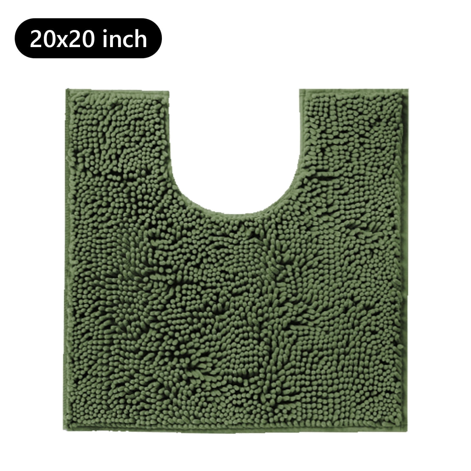 Tripumer Chenille U-Shaped Anti-Slip Bath Mat, 20x20 inch, Water ...