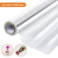 Tripumer Clear Cellophane Wrap Roll Thick Cellophane Roll 32 inch X 100 Ft Clear Wrapping Paper ...