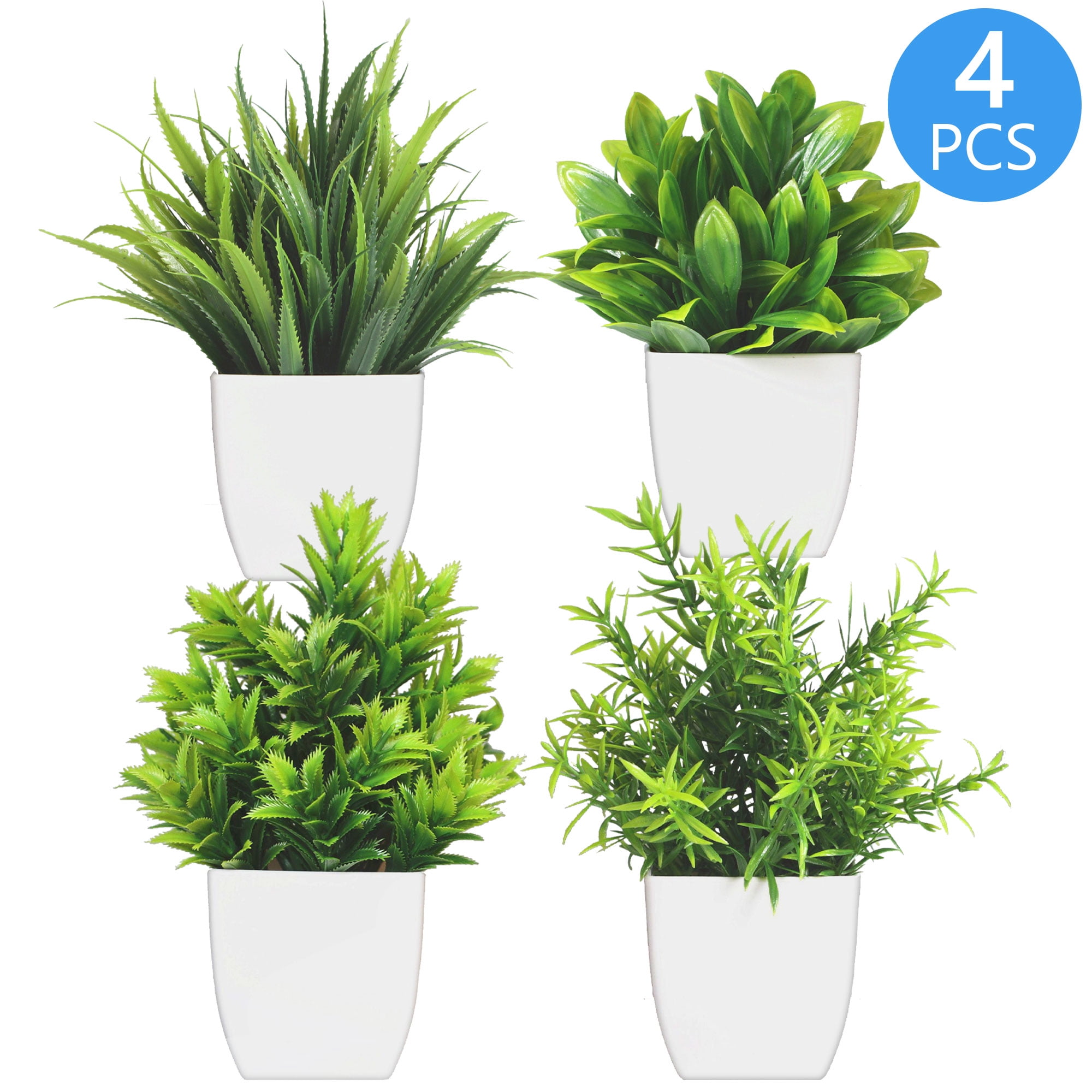 Tripumer Mini Simulation Potted Plant Set 4Pack Artificial Greenery ...