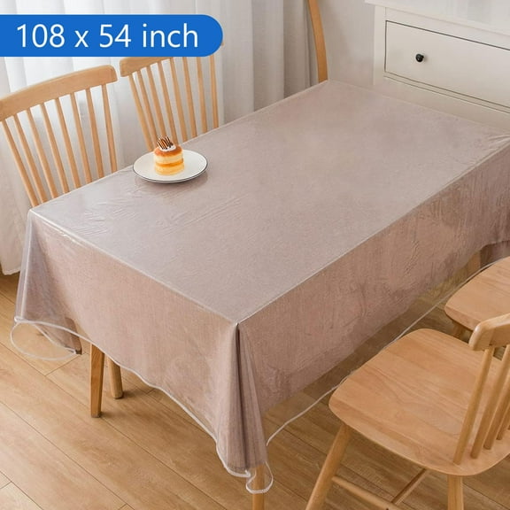 Clear Plastic 100% Waterproof Tablecloth - 60 x 84 Inch - Vinyl PVC ...